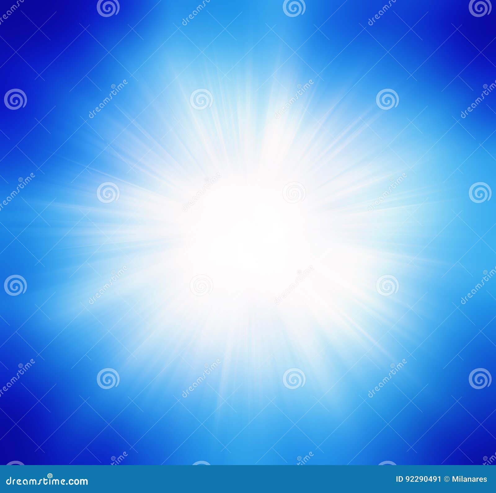 Blue Summer Sun Light Burst Stock Illustration - Illustration of ...