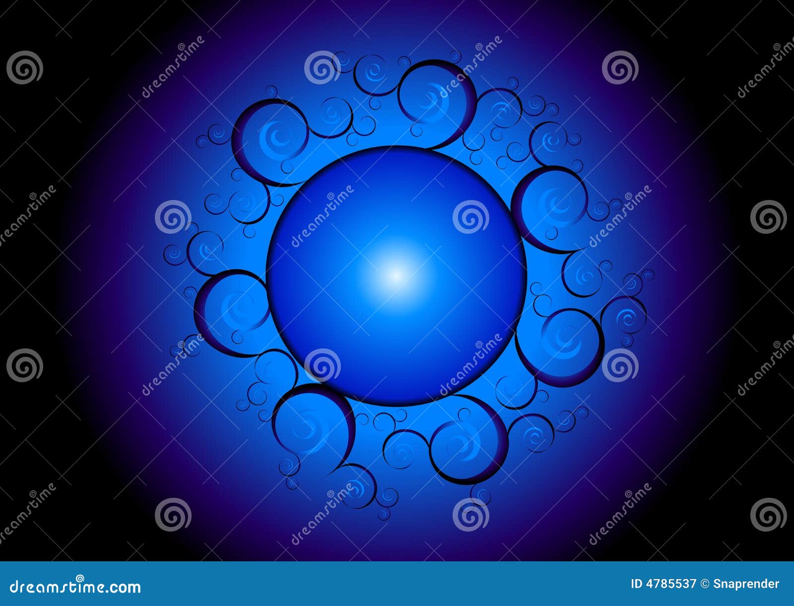 Blue Sun Abstract Background Stock Illustration - Illustration of ...