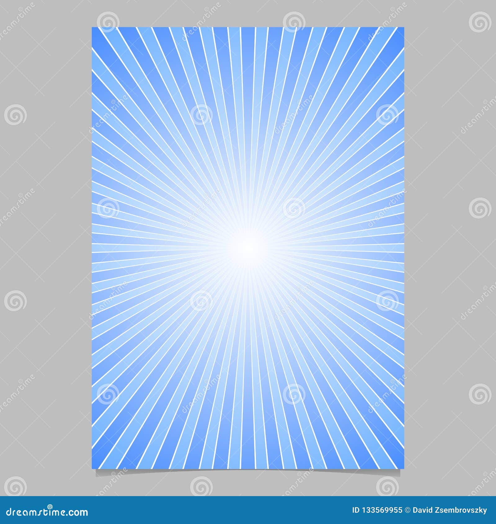 Blue Sun Burst Page Template - Gradient Brochure Background Design with ...
