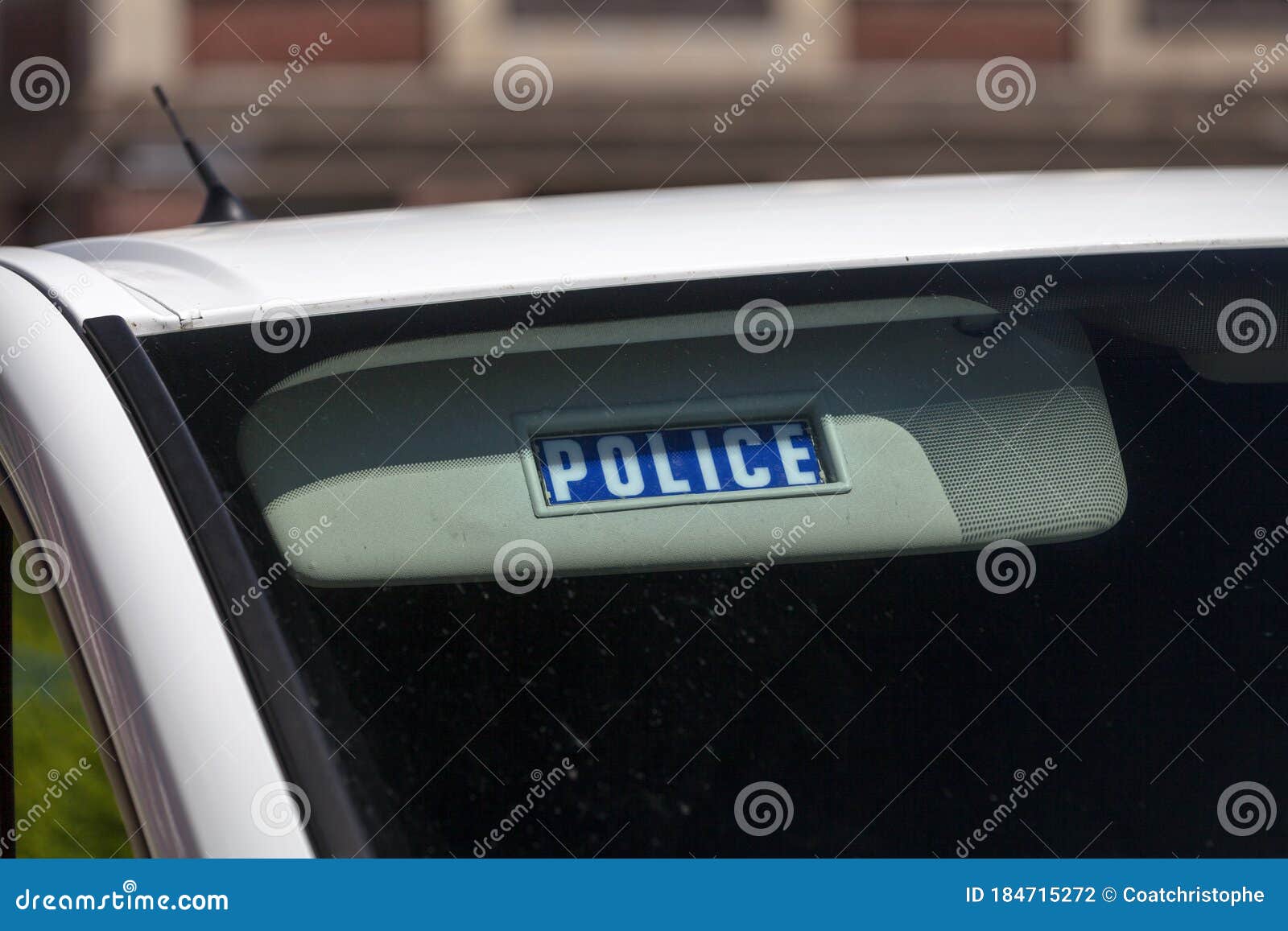 Police sign on a sun visor stock photo. Image of agency - 184715272