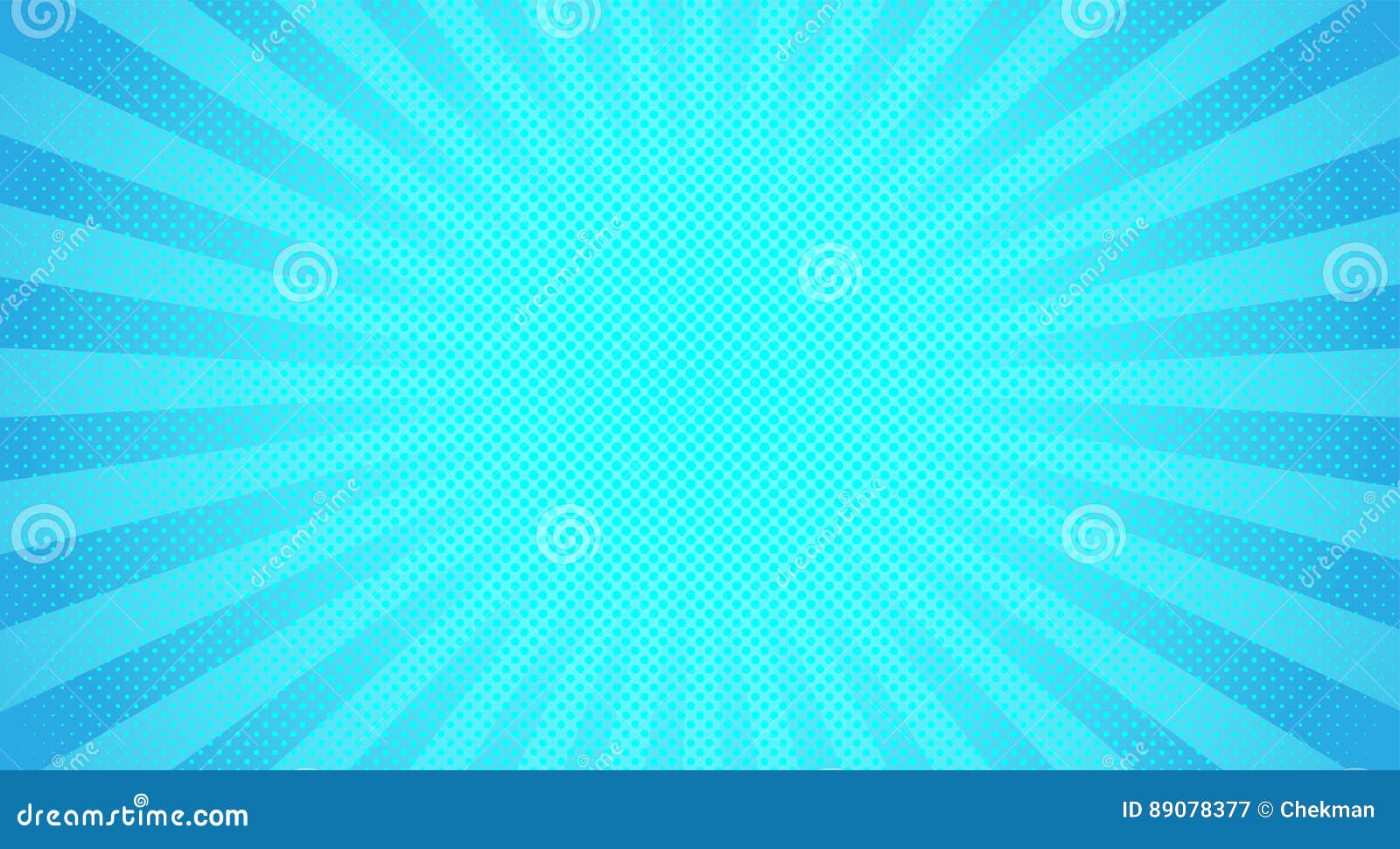 Blue Sunbeams Halftone Background. Vector Illustration. Stock ...