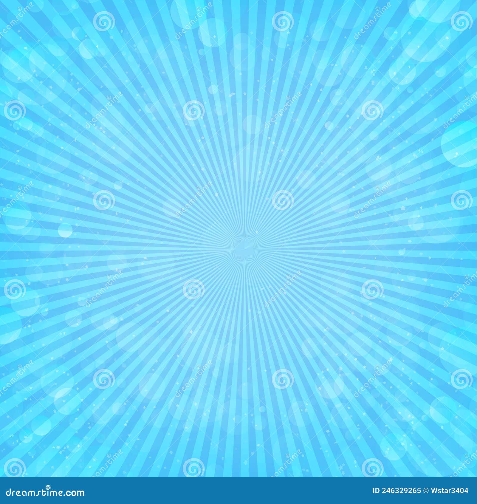 Blue Sunburst Ray Beam with Bokeh Stock Vector - Illustration of ...