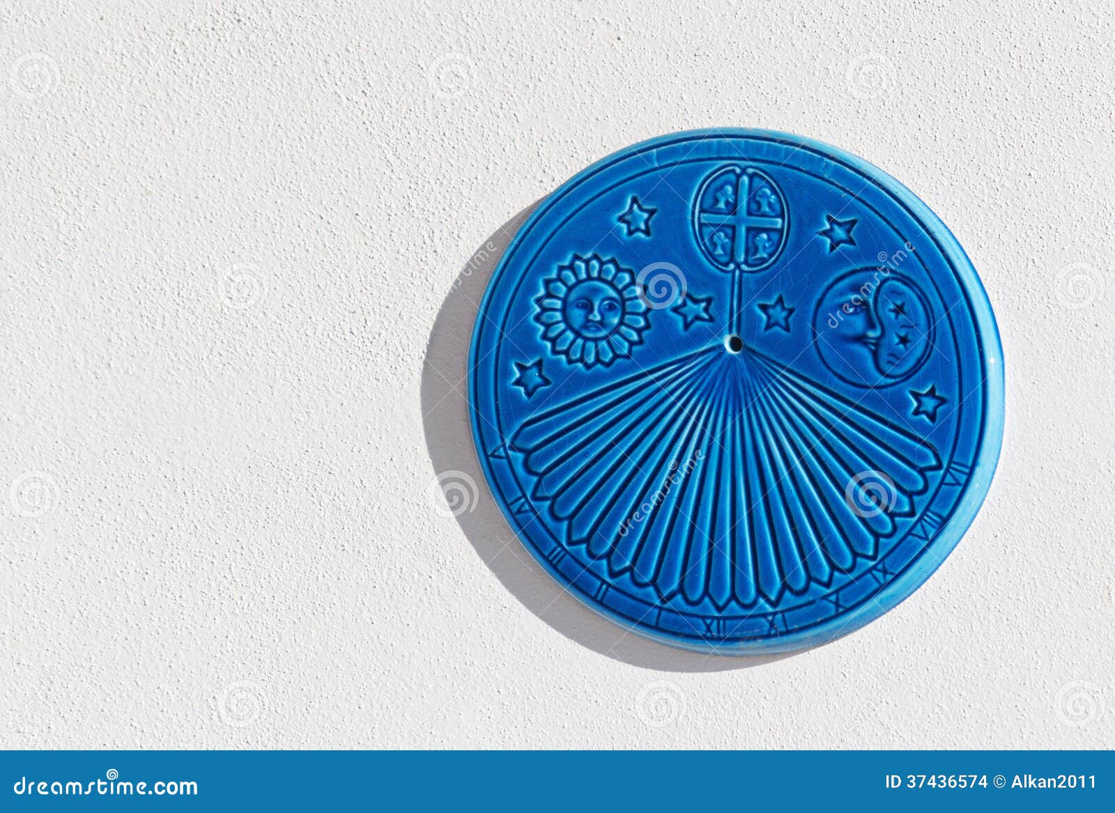 Blue sundial stock photo. Image of history, clock, residential - 37436574