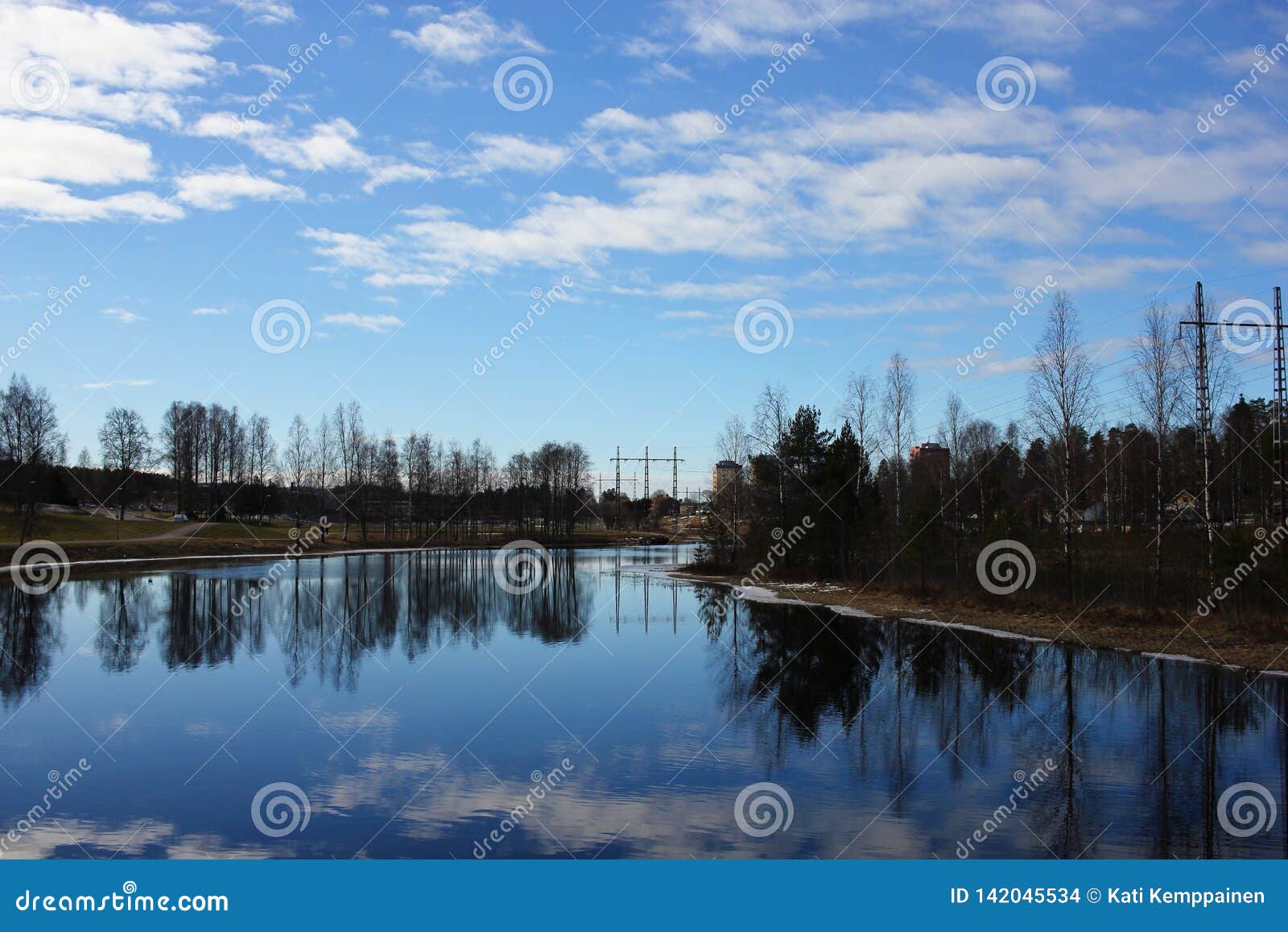 Blue sky and blue river stock photo. Image of nature - 142045534