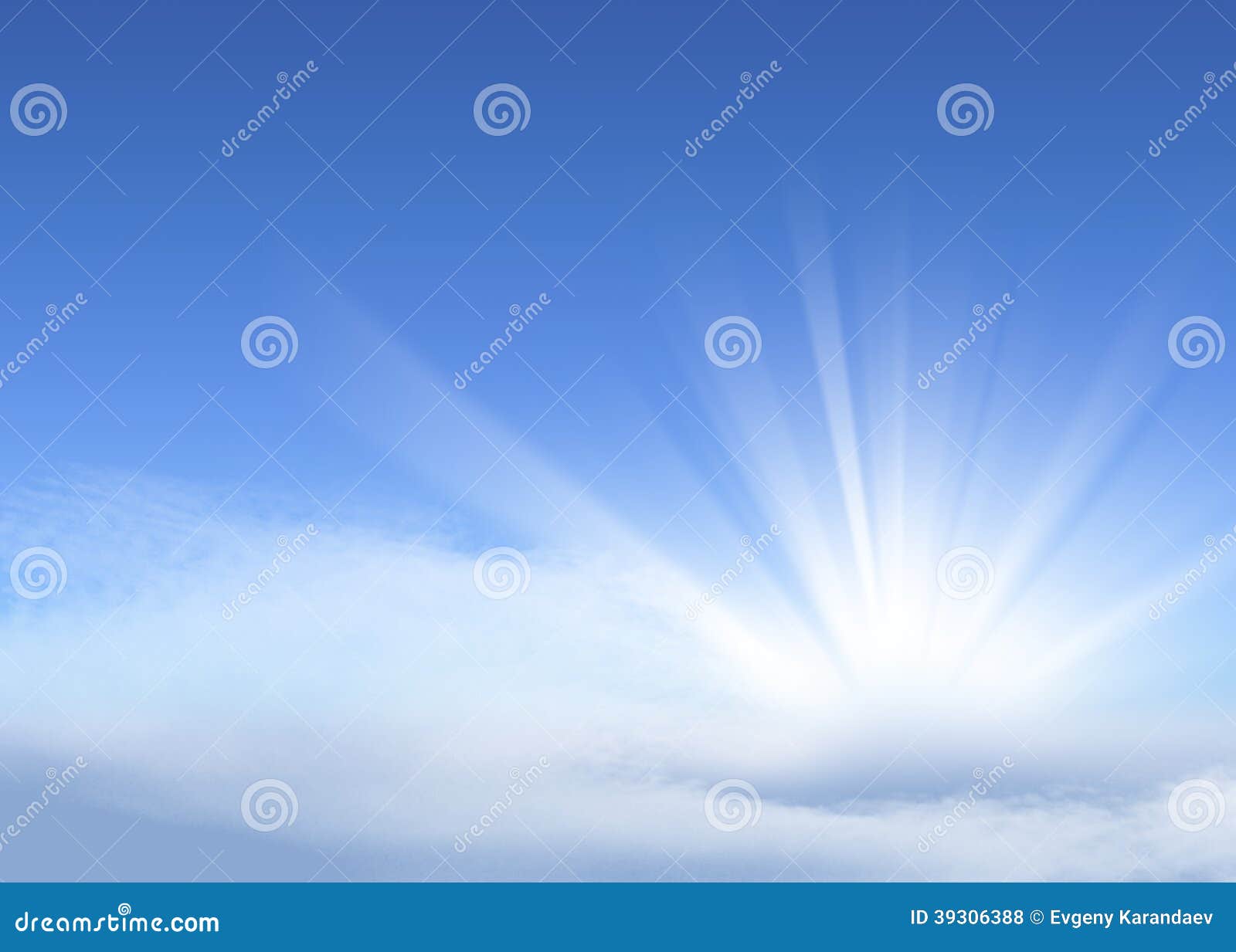 Blue sunny sky stock photo. Image of shine, sunbeams - 39306388