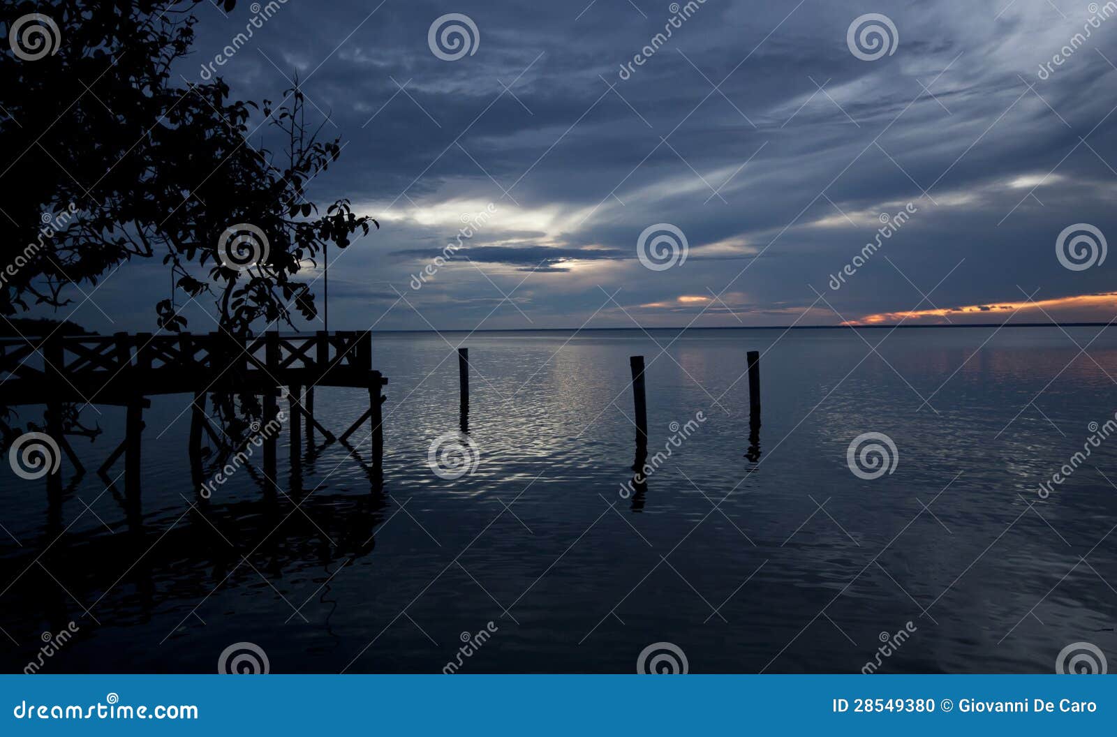 Blue Sunset on Amazon Lake, Brazil Stock Photo - Image of forest, south ...