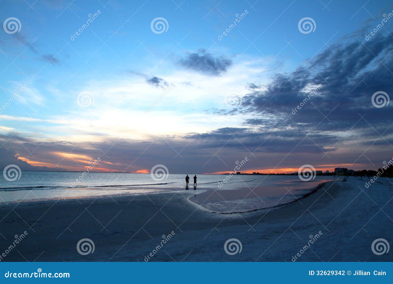 Blue Sunset on the Beach stock photo. Image of natural - 32629342