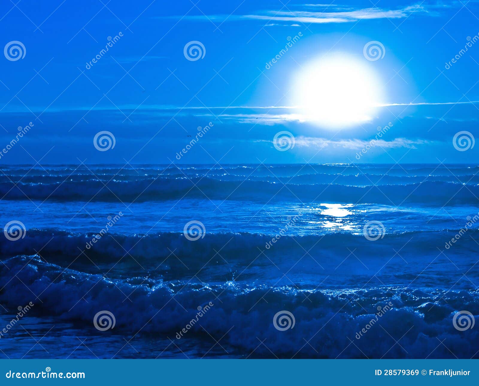 Blue Sunset Over the Ocean stock image. Image of colorful - 28579369