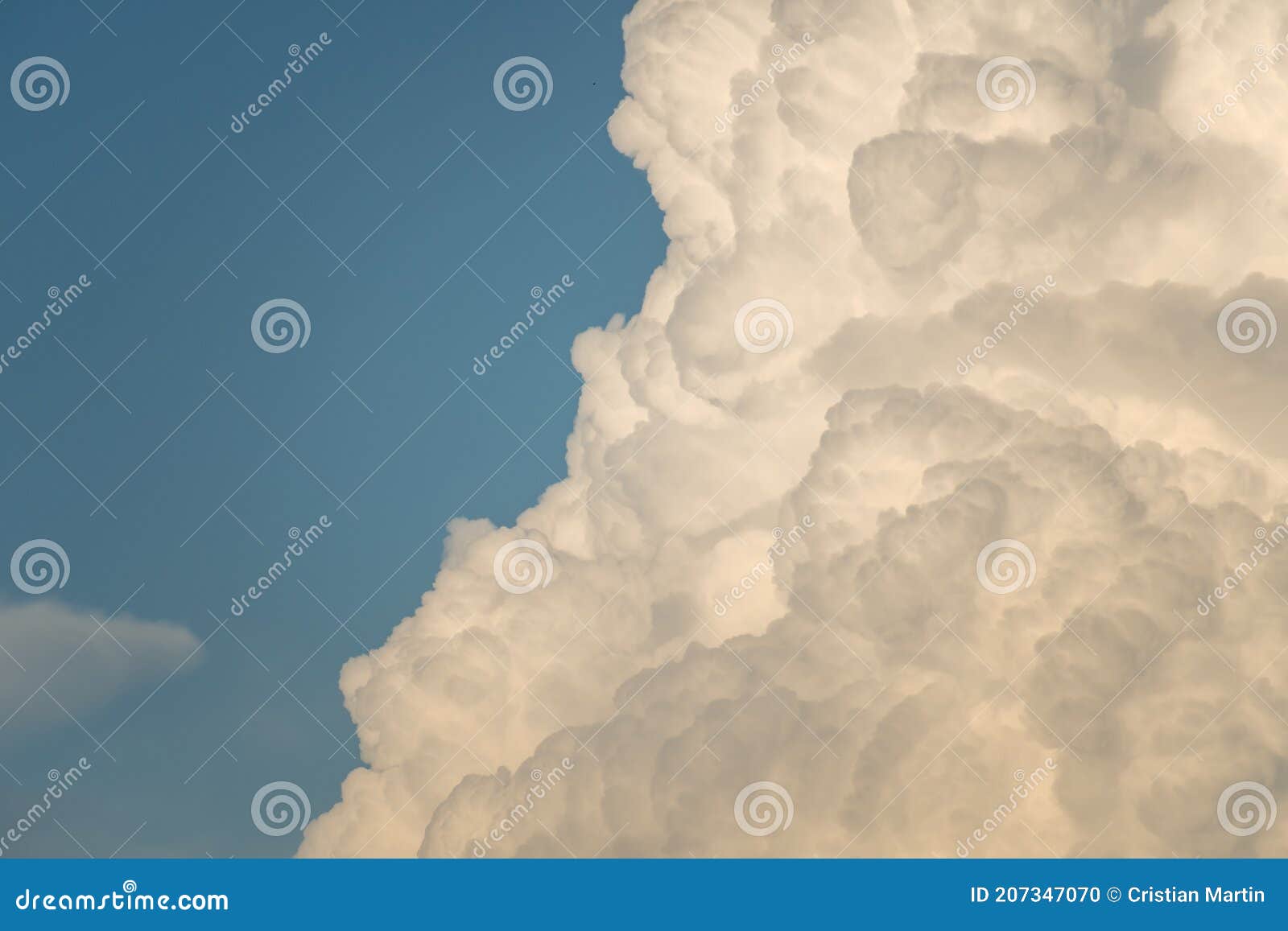 Blue Sunset Sky with Texture of Rare Beautiful Evening Cumulus Clouds ...