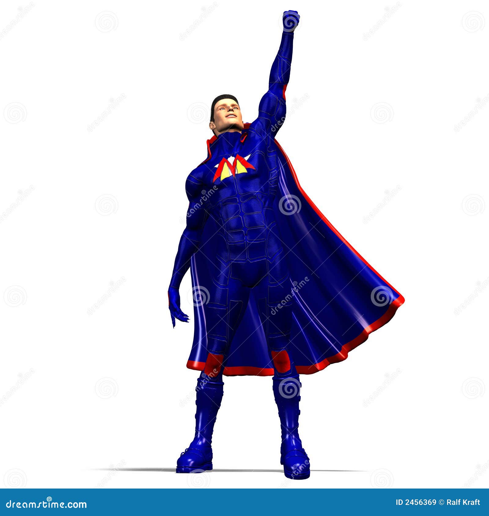Blue super hero #4 stock illustration. Illustration of cape - 2456369