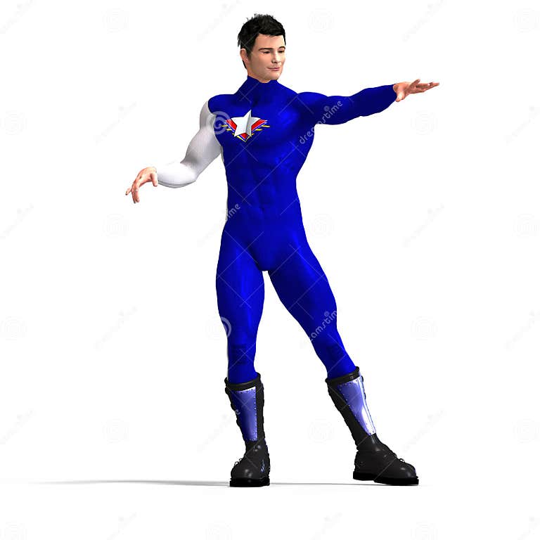 Blue Super Hero stock illustration. Illustration of braver - 9178563
