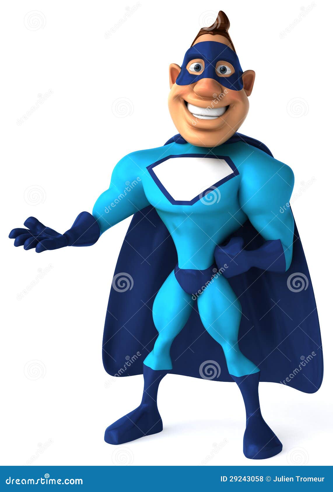 Blue Superhero stock illustration. Illustration of muscle - 29243058
