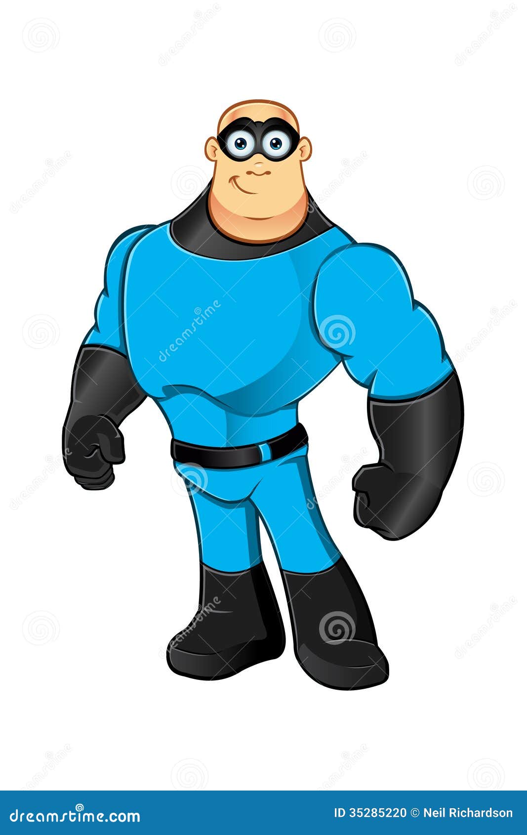 Blue Superhero - Standing Macho Stock Vector - Illustration of superman ...