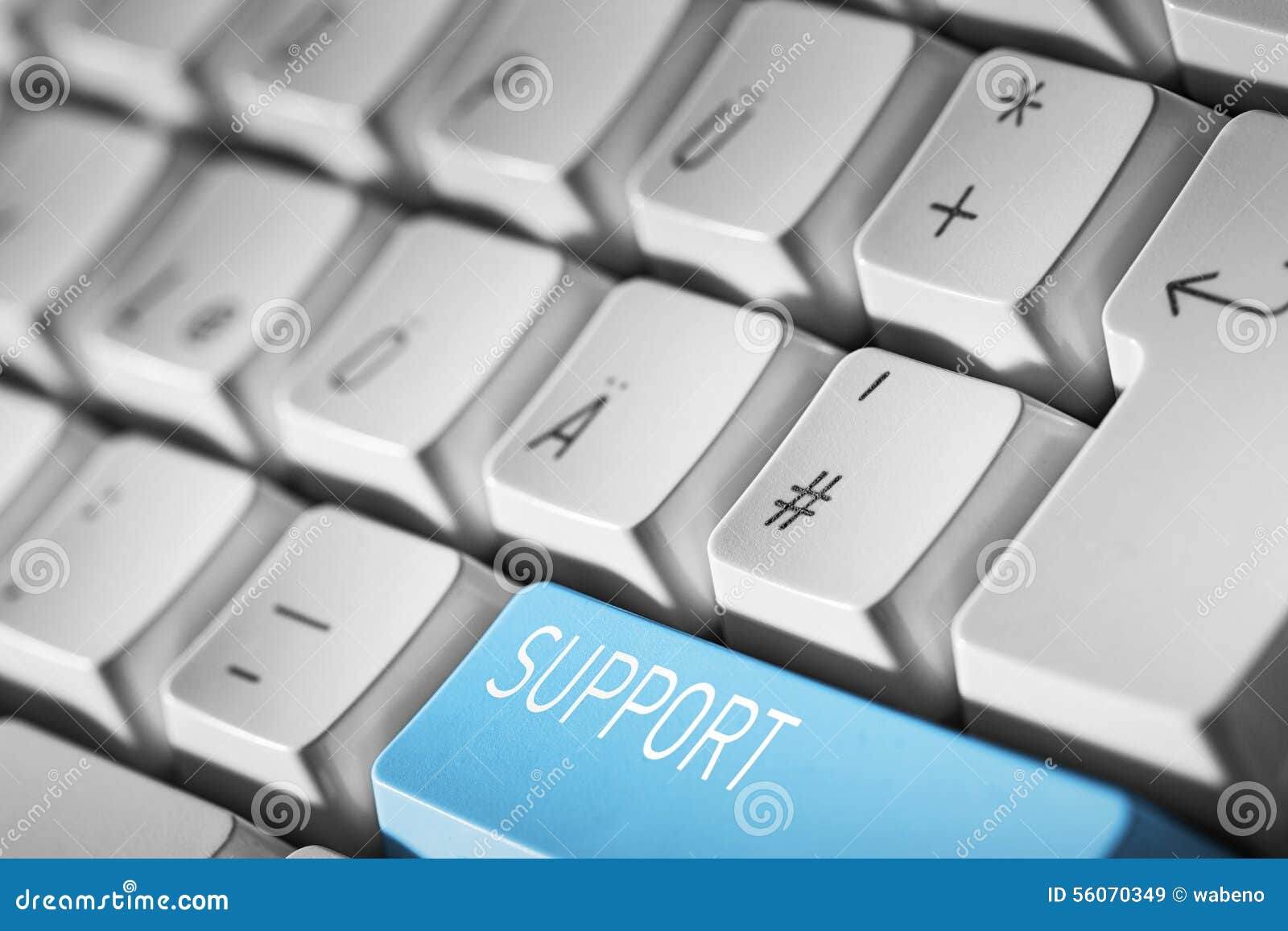 Blue Support Keyboard Button Stock Image - Image of pointing ...