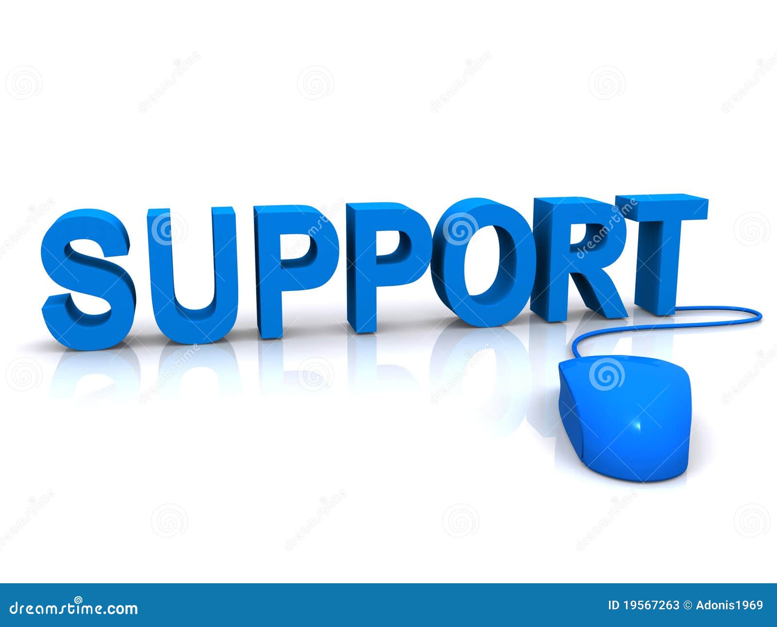 Blue support and mouse stock image. Image of word, assistance - 19567263