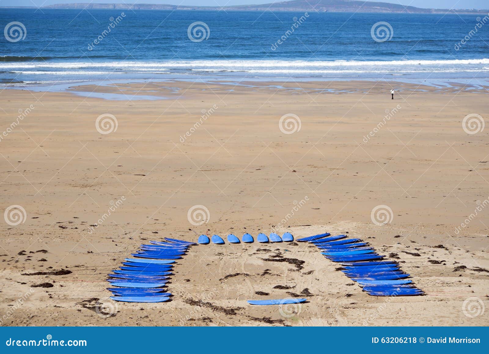 Blue Surf Boards on the Beach Stock Photo - Image of clean, sport: 63206218
