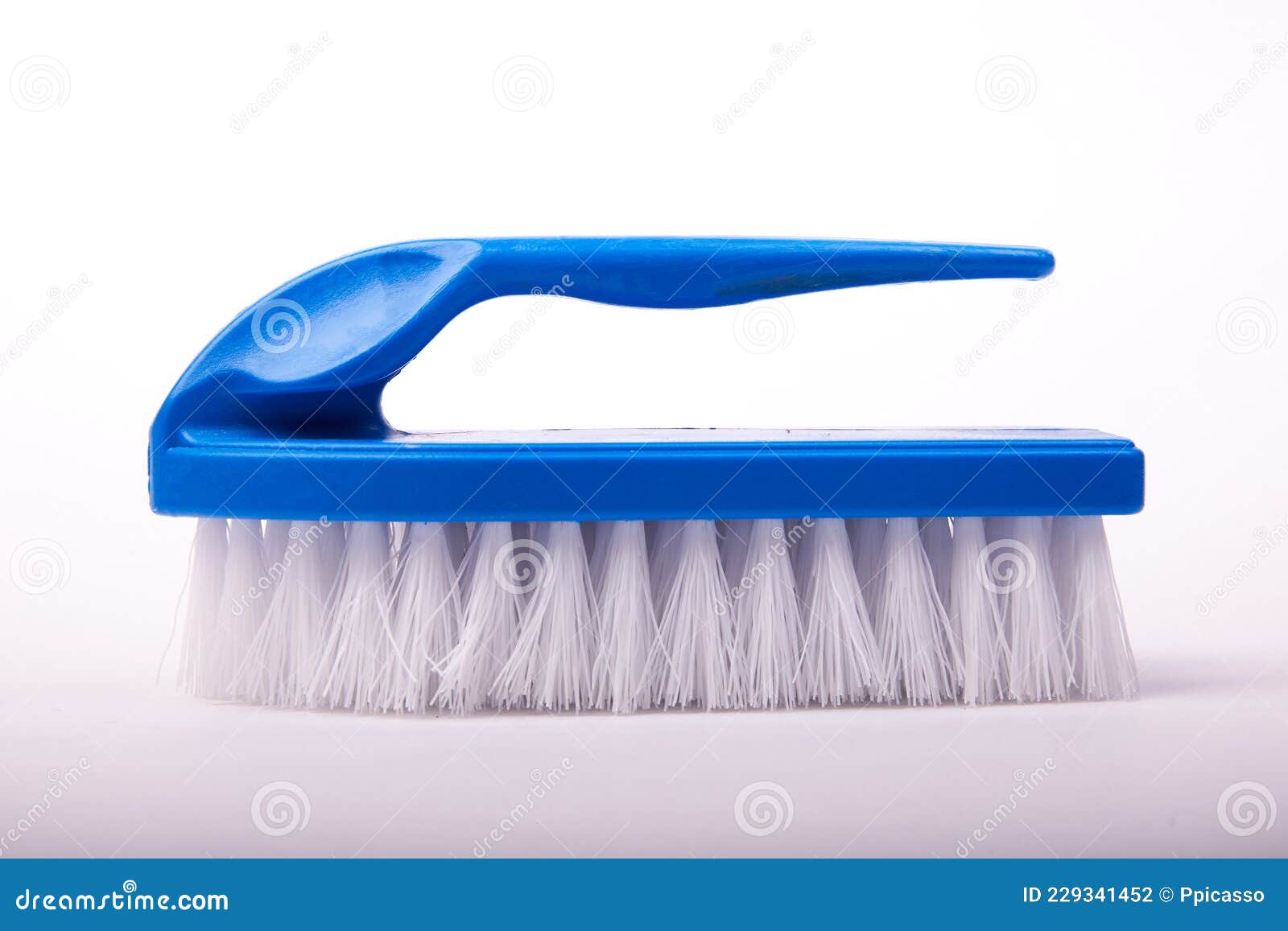 Blue Surface Cleaning Brush on a White Background Stock Photo - Image ...