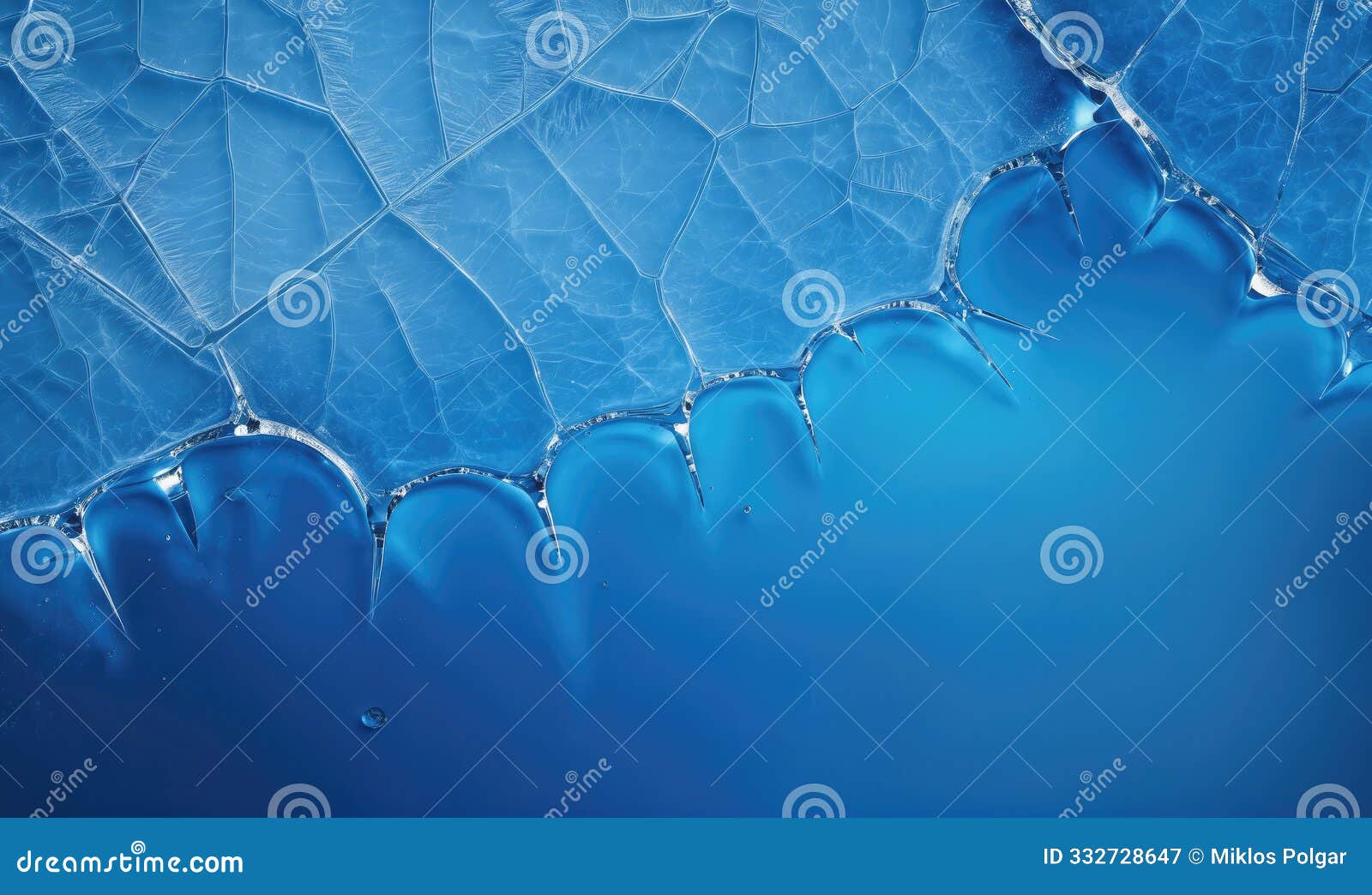 A Close-up of Ice Forming Intricate Patterns on a Frozen Lake Stock ...