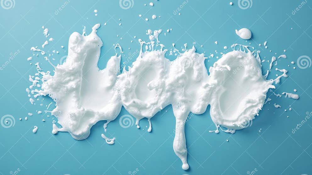 A Blue Surface with a White Milk Splatter, Great for Backgrounds or ...