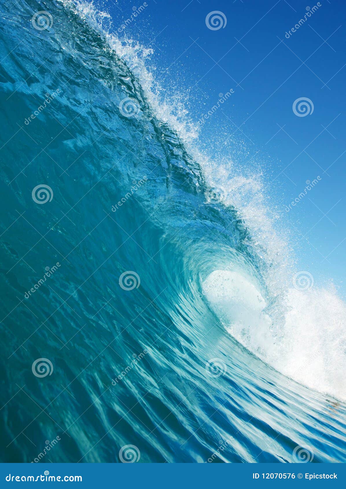 Blue Surfing Wave stock photo. Image of blue, power, crash - 12070576