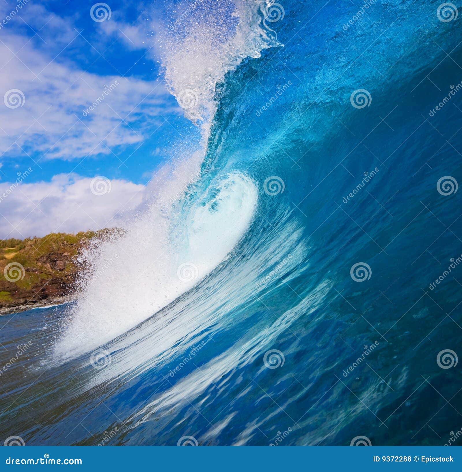 Blue Surfing Wave stock photo. Image of water, crash, natural - 9372288