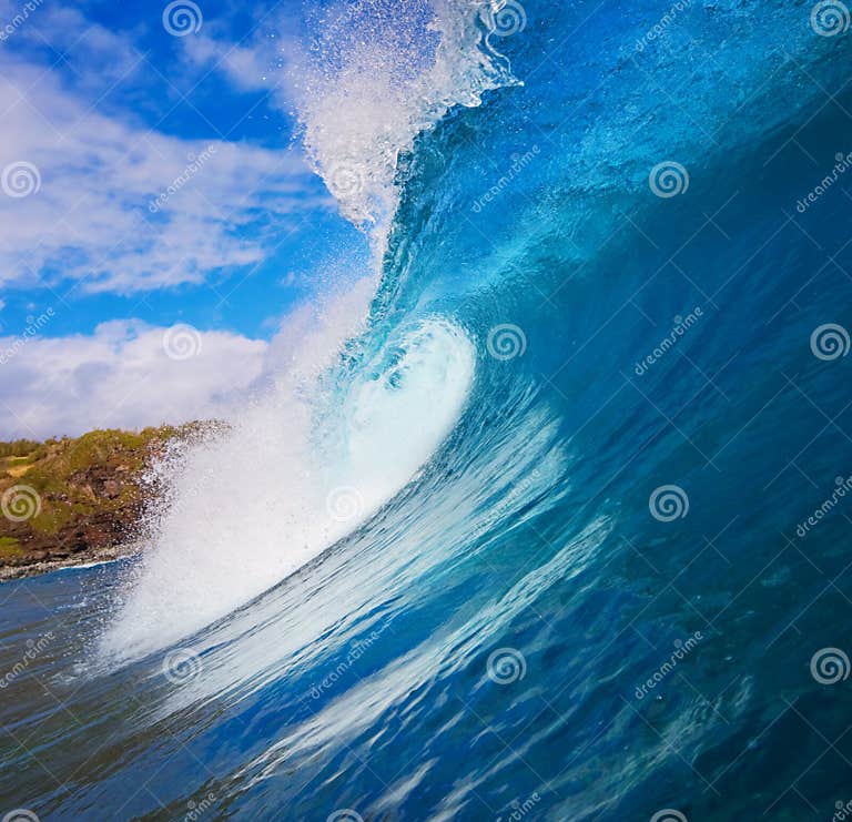 Blue Surfing Wave stock photo. Image of water, crash, natural - 9372288