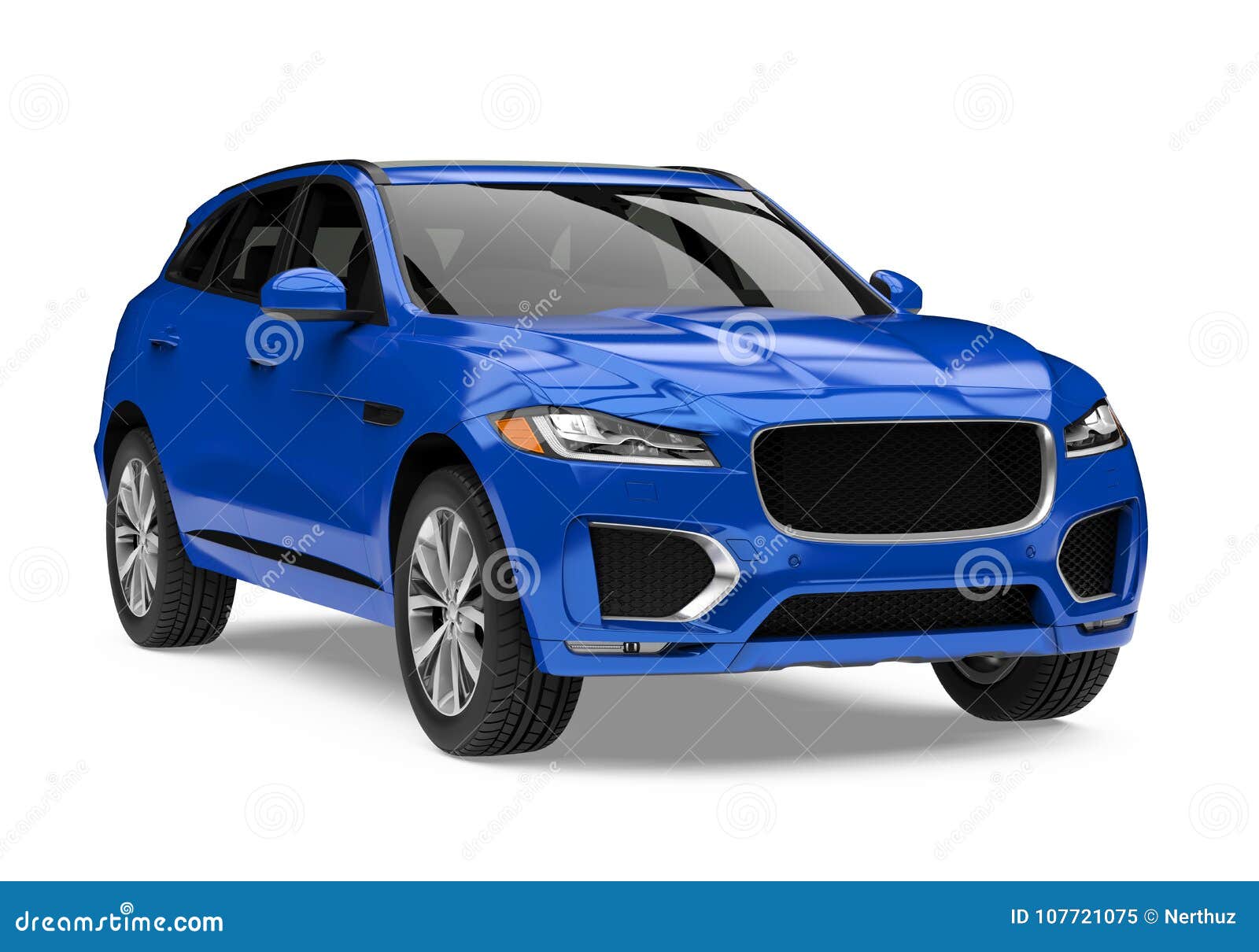 Blue SUV Car Isolated stock illustration. Illustration of luxury ...