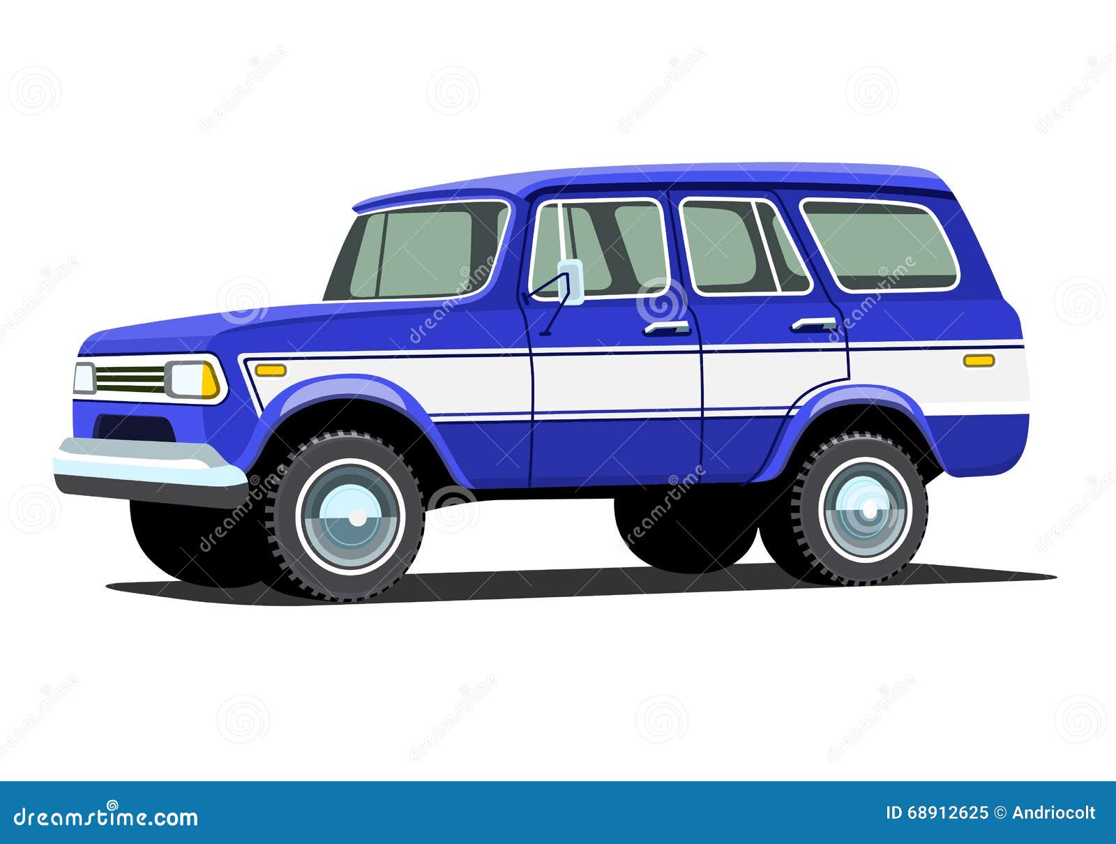 Blue suv truck stock vector. Illustration of cargo, camper - 68912625