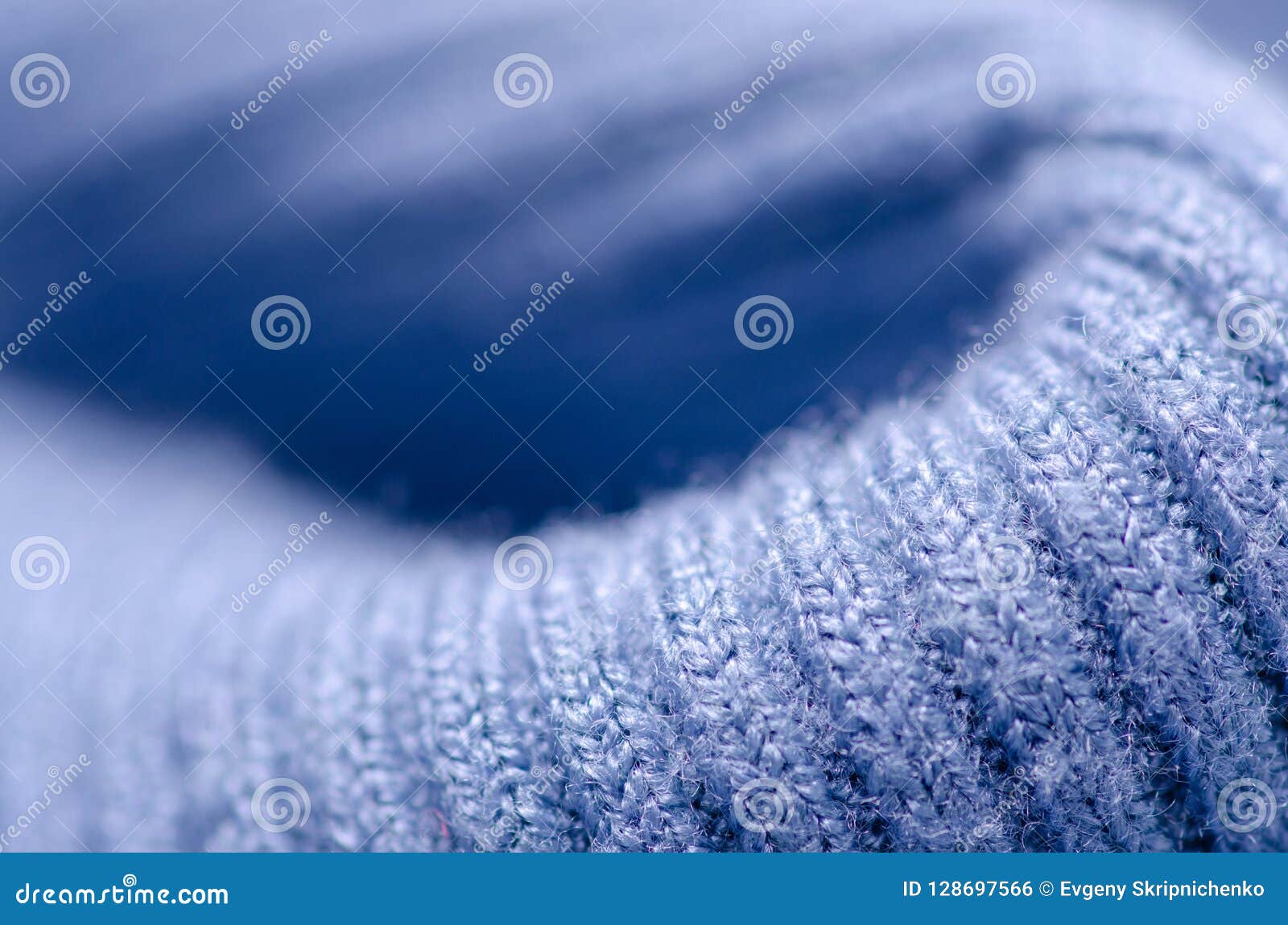 Blue Sweater Fabric Textile Material Texture Macro Stock Photo - Image ...