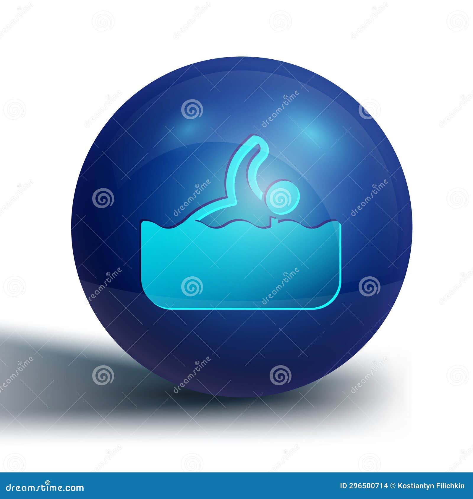 Blue Swimmer Athlete Icon Isolated on White Background. Blue Circle ...