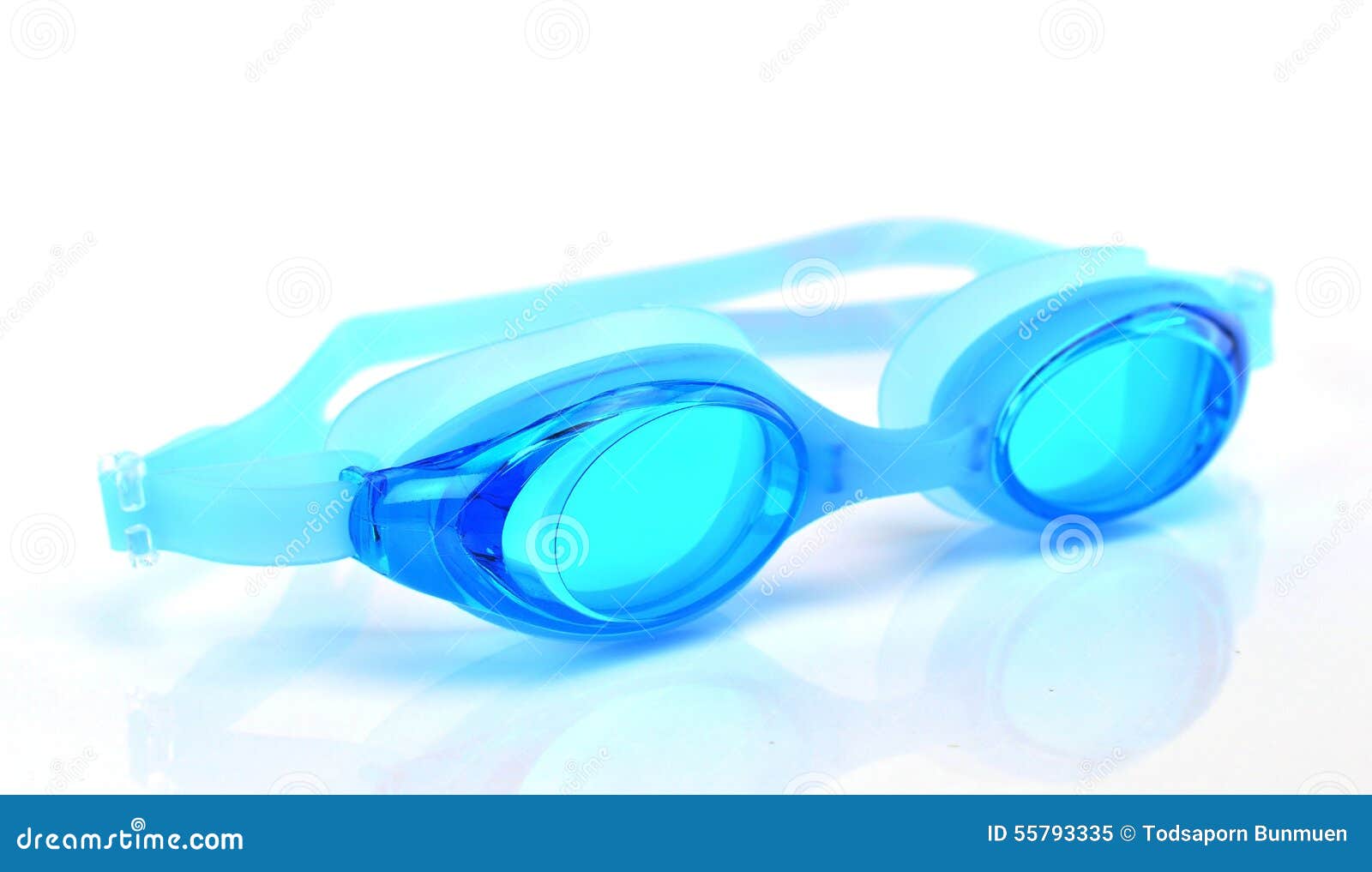 Blue Swimming Goggles White Background Stock Image - Image of healthy ...