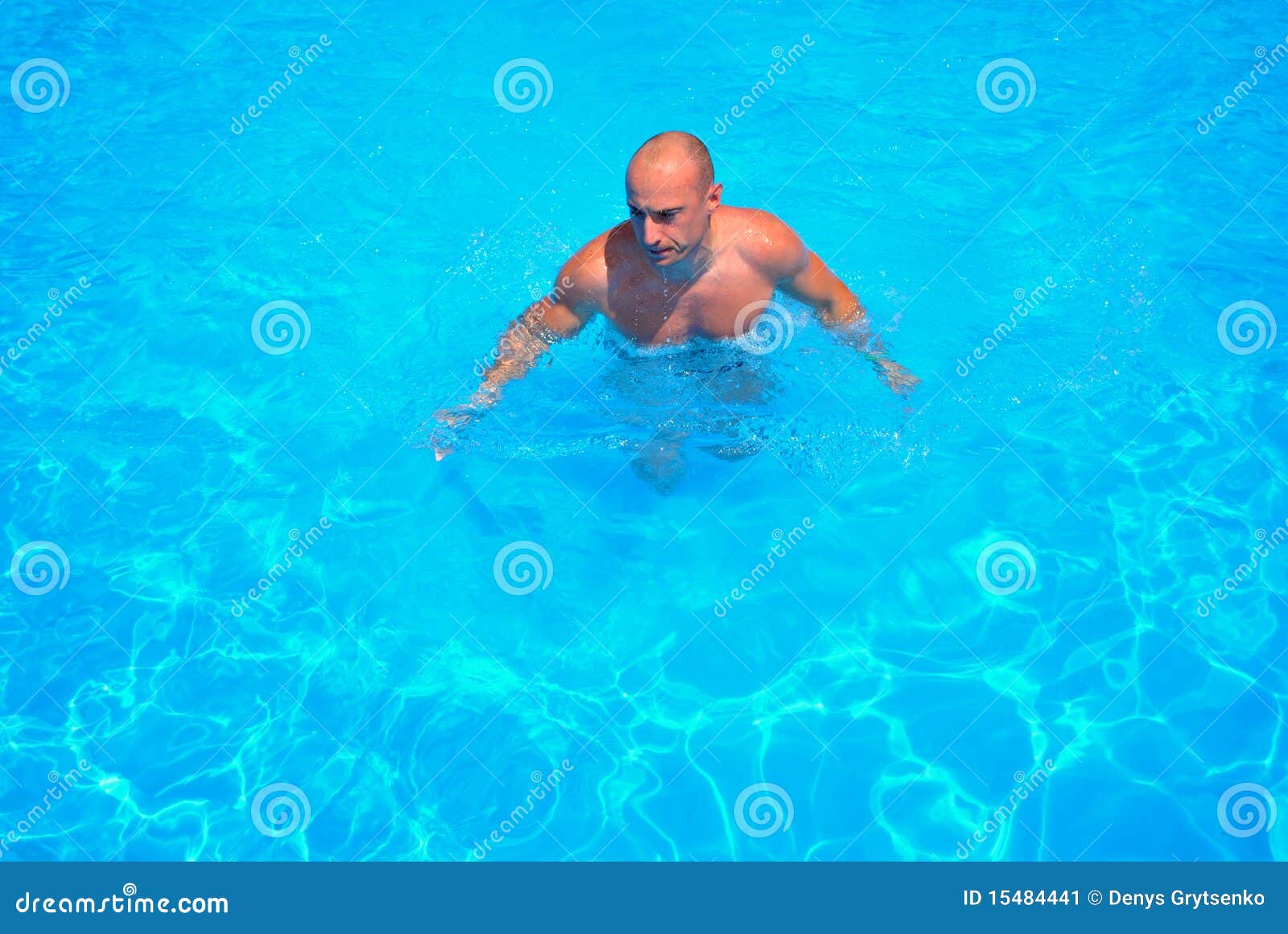 Blue swimming pool stock image. Image of palmtree, sand - 15484441