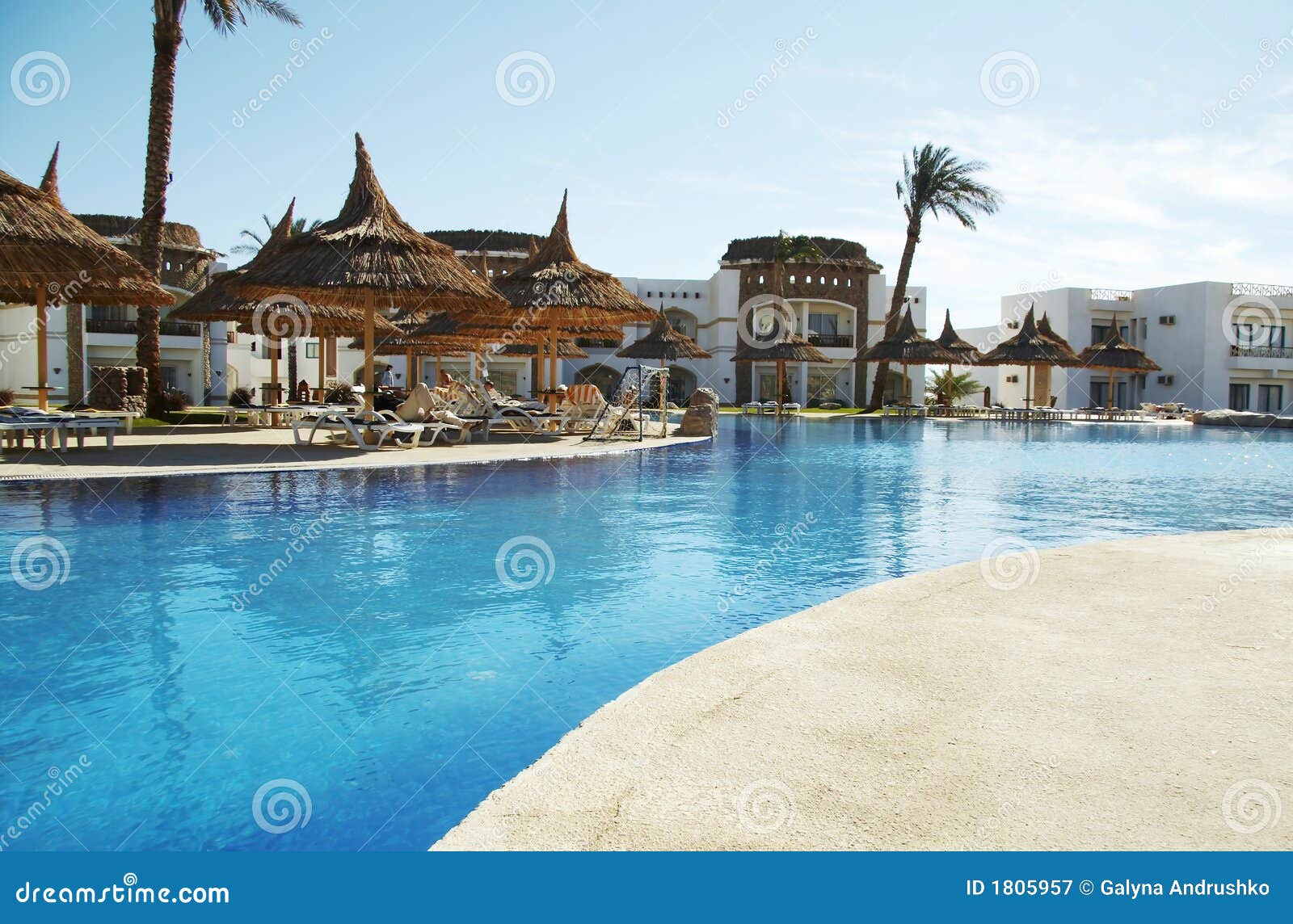 Blue swimming-pool stock image. Image of leisure, paradise - 1805957