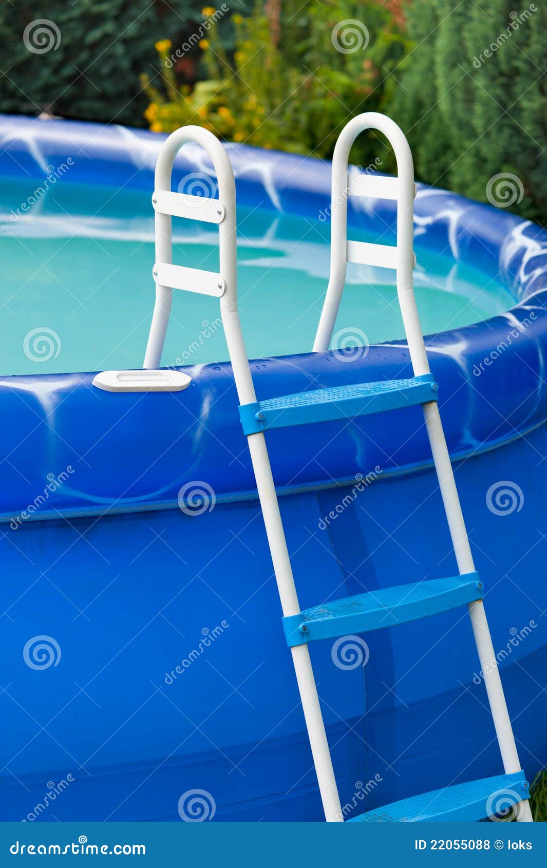 Blue Swimming Pool stock photo. Image of steps, ladder - 22055088