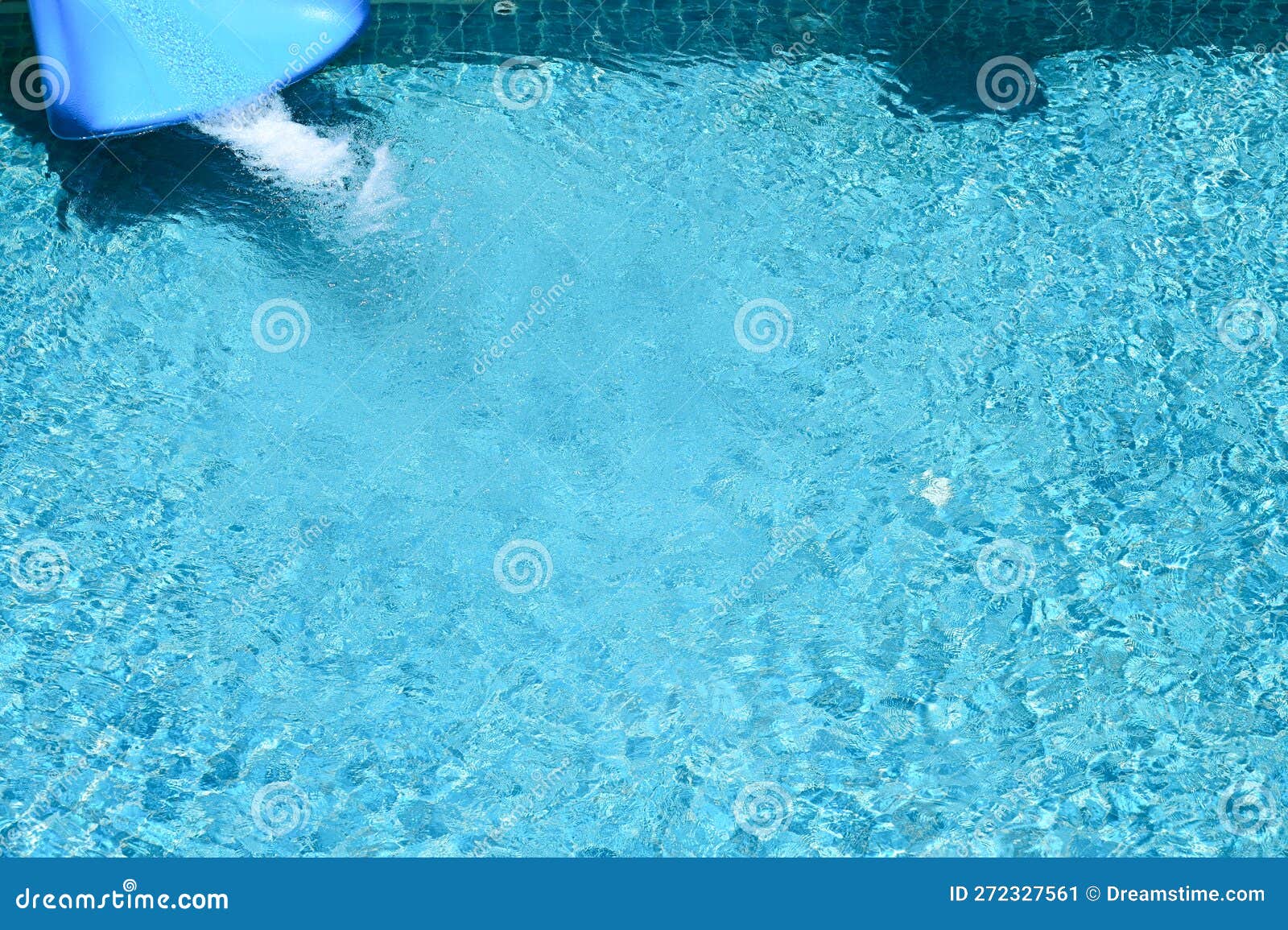 Blue Swimming Pool Background with Slide, Exterior Design Stock Image ...
