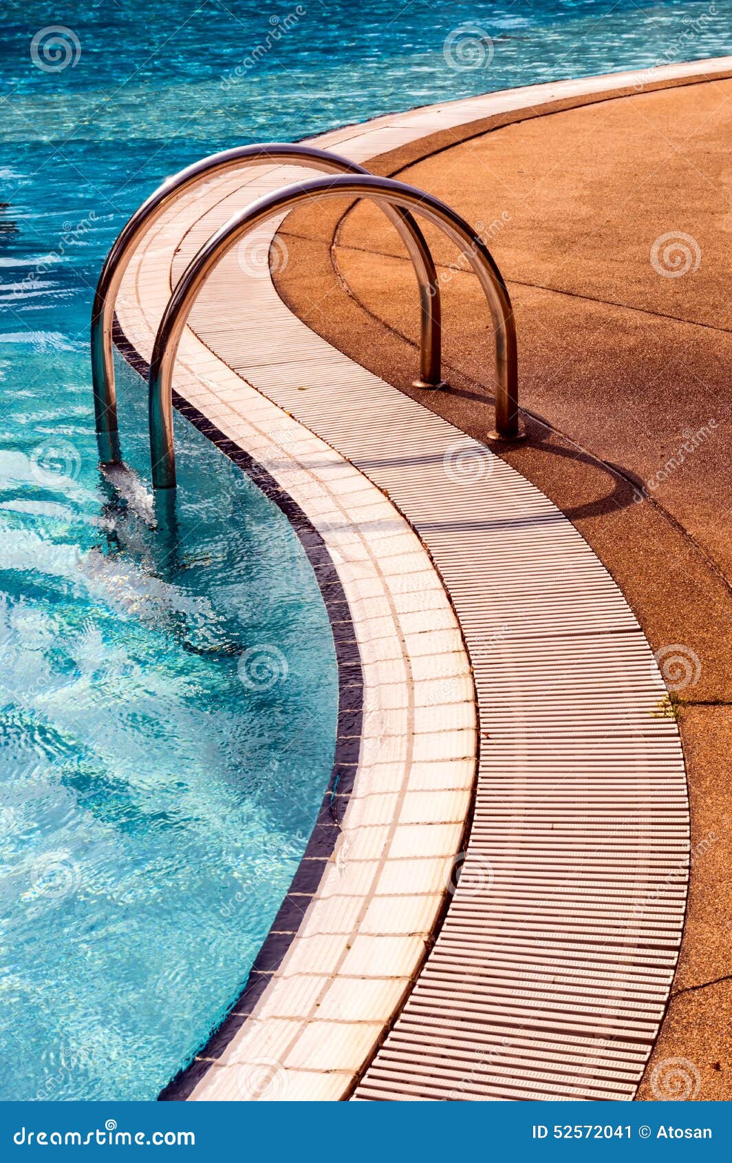 Blue Swimming Pool with Steps Stock Image - Image of transparent ...