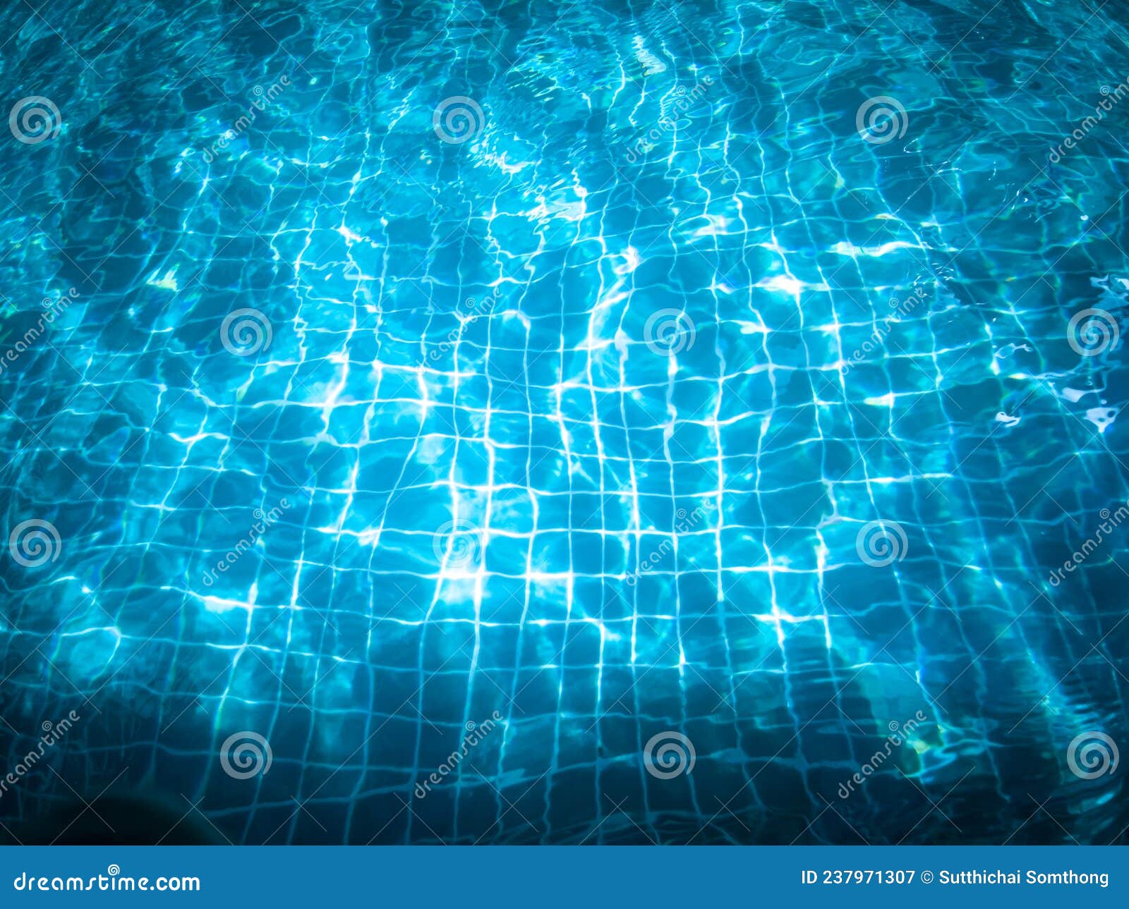 Blue Swimming Pool Water, with Waves, and Reflections from Sunlight ...