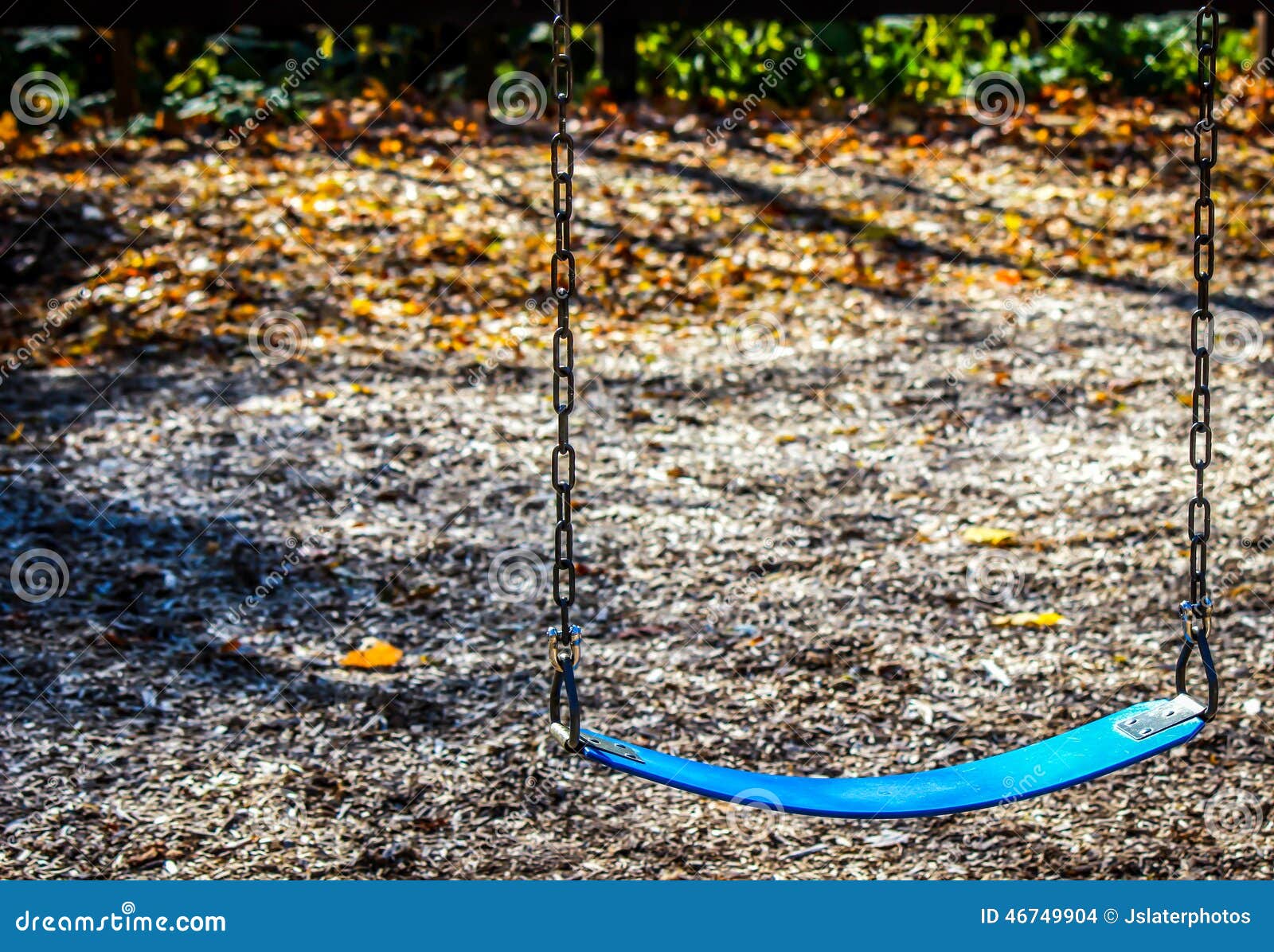 Blue Swing on Playground stock photo. Image of blue, park - 46749904