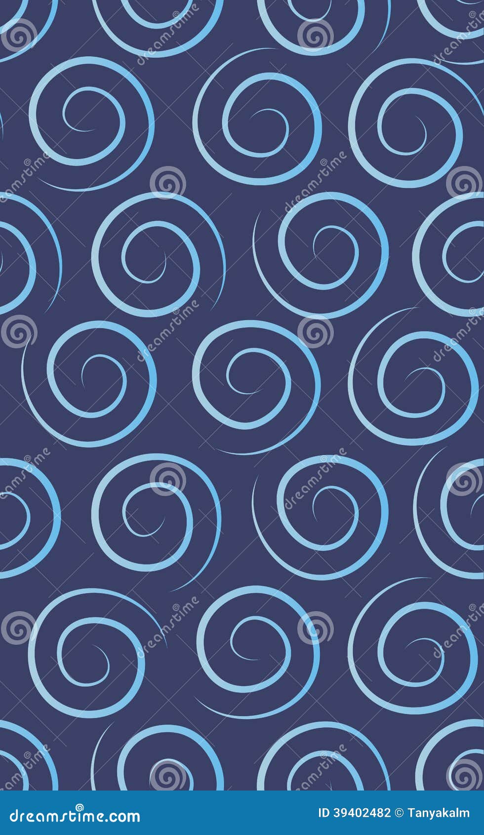 Blue Swirl Seamless Pattern. Stock Vector - Illustration of dark ...