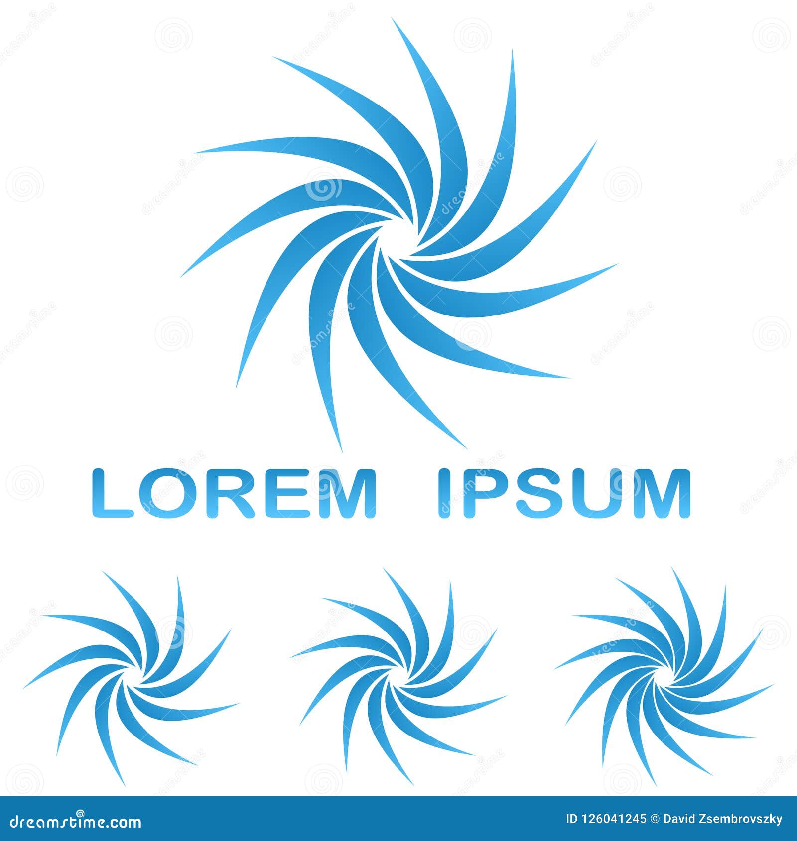 Blue Swirling Logo Design Set Stock Vector - Illustration of blue ...