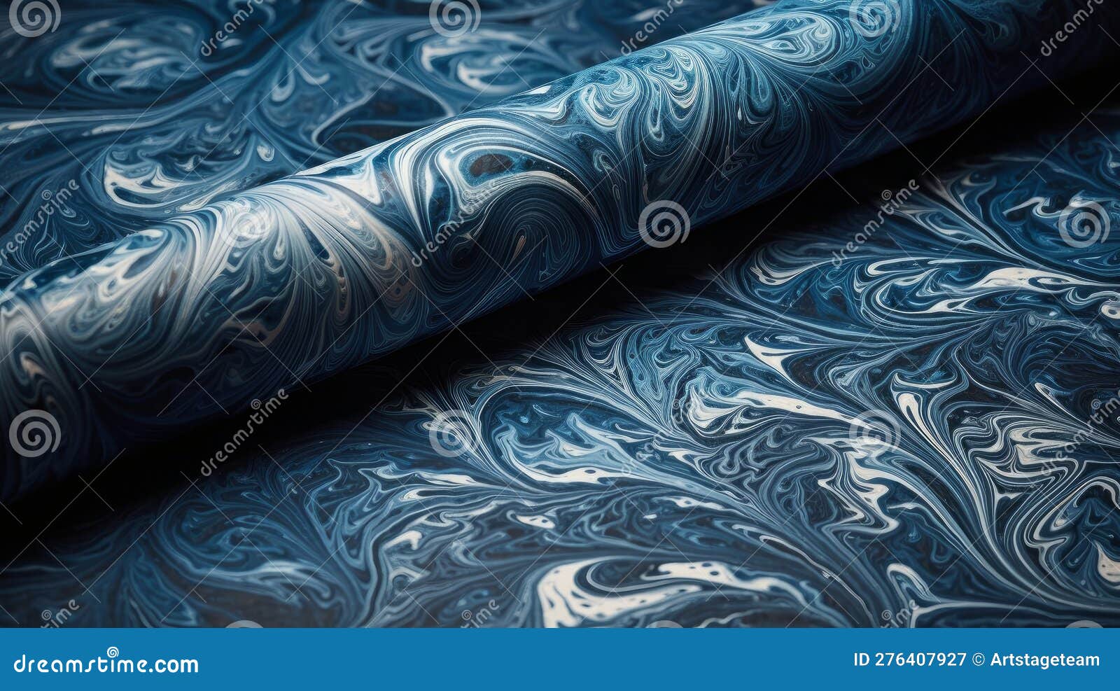 Blue Swirls Marbled Paper Design. AI Generated Stock Image - Image of ...