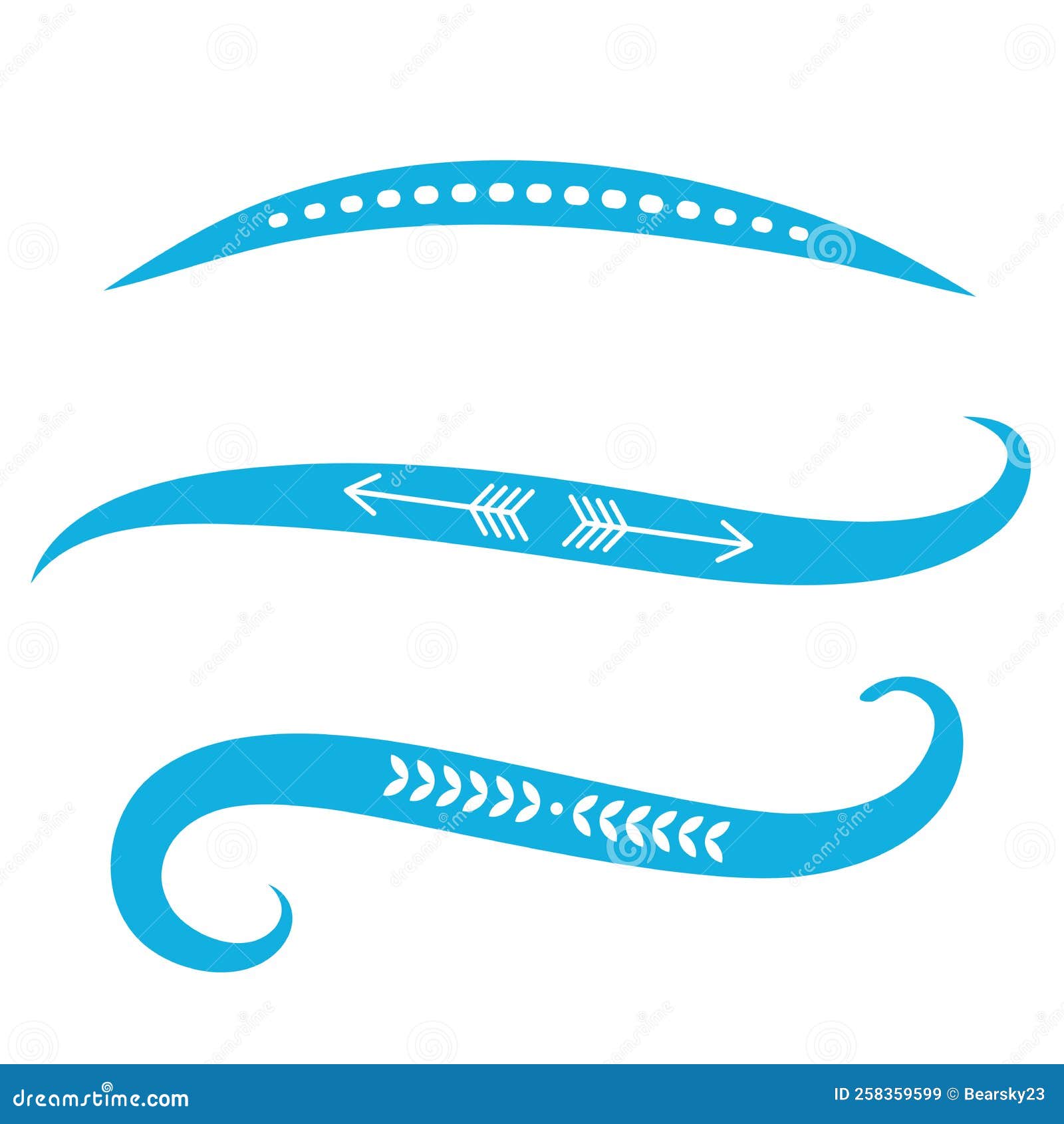Blue Swirls and Swooshes Vector Accent Line Work Stock Vector ...