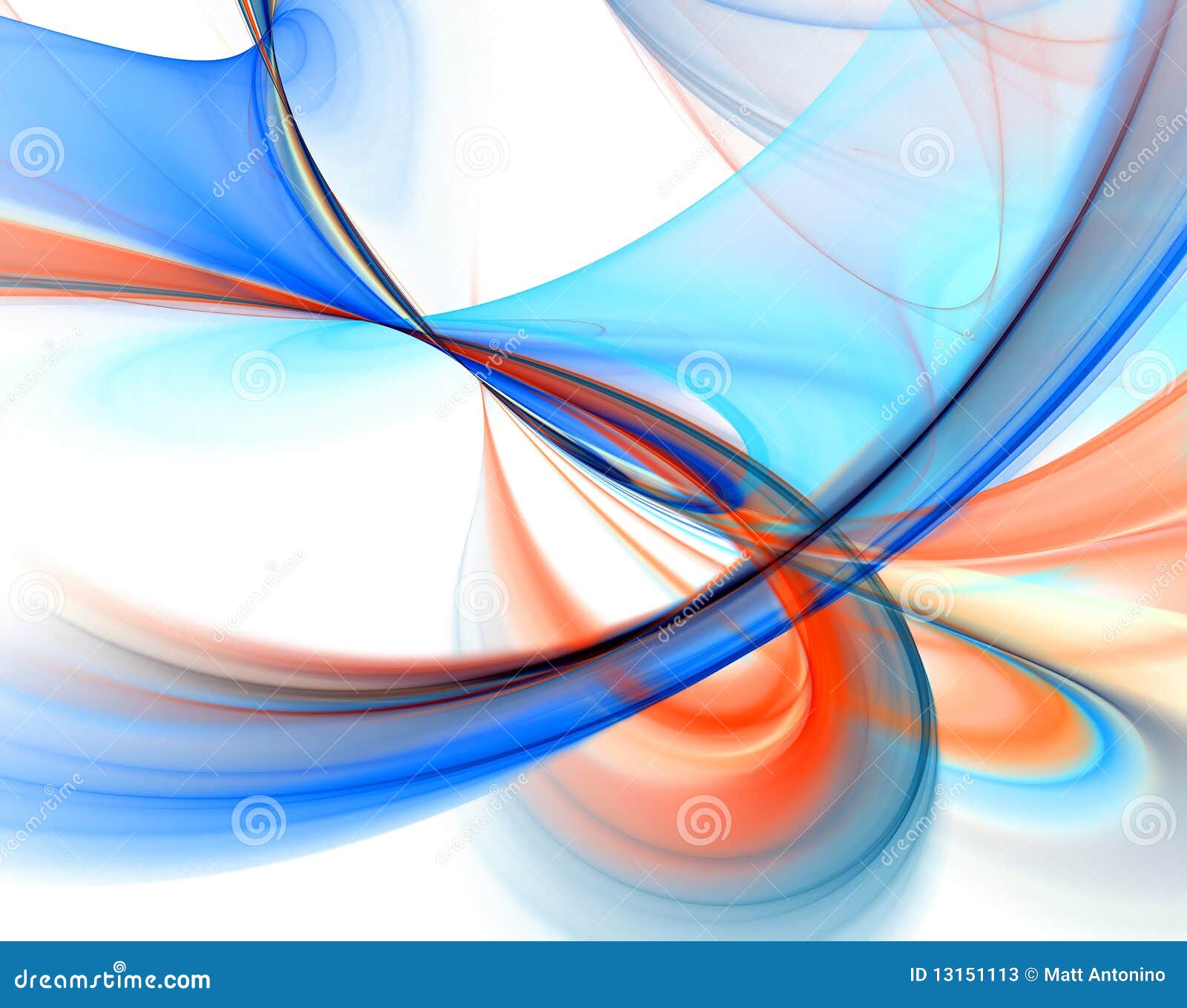 Blue Swoop Fractal Over White Stock Illustration - Illustration of ...