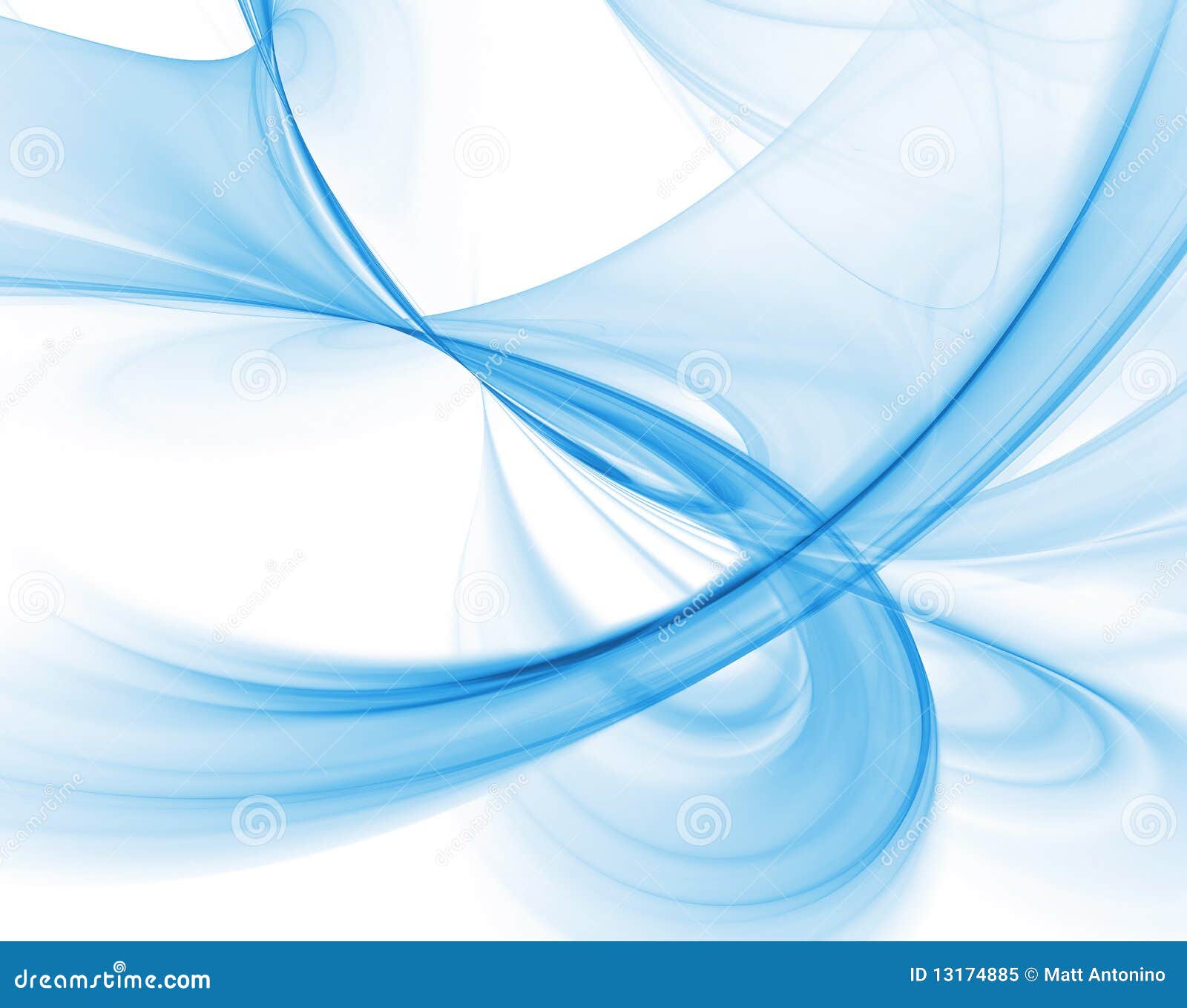 Blue Swoop Fractal Over White Stock Illustration - Illustration of form ...