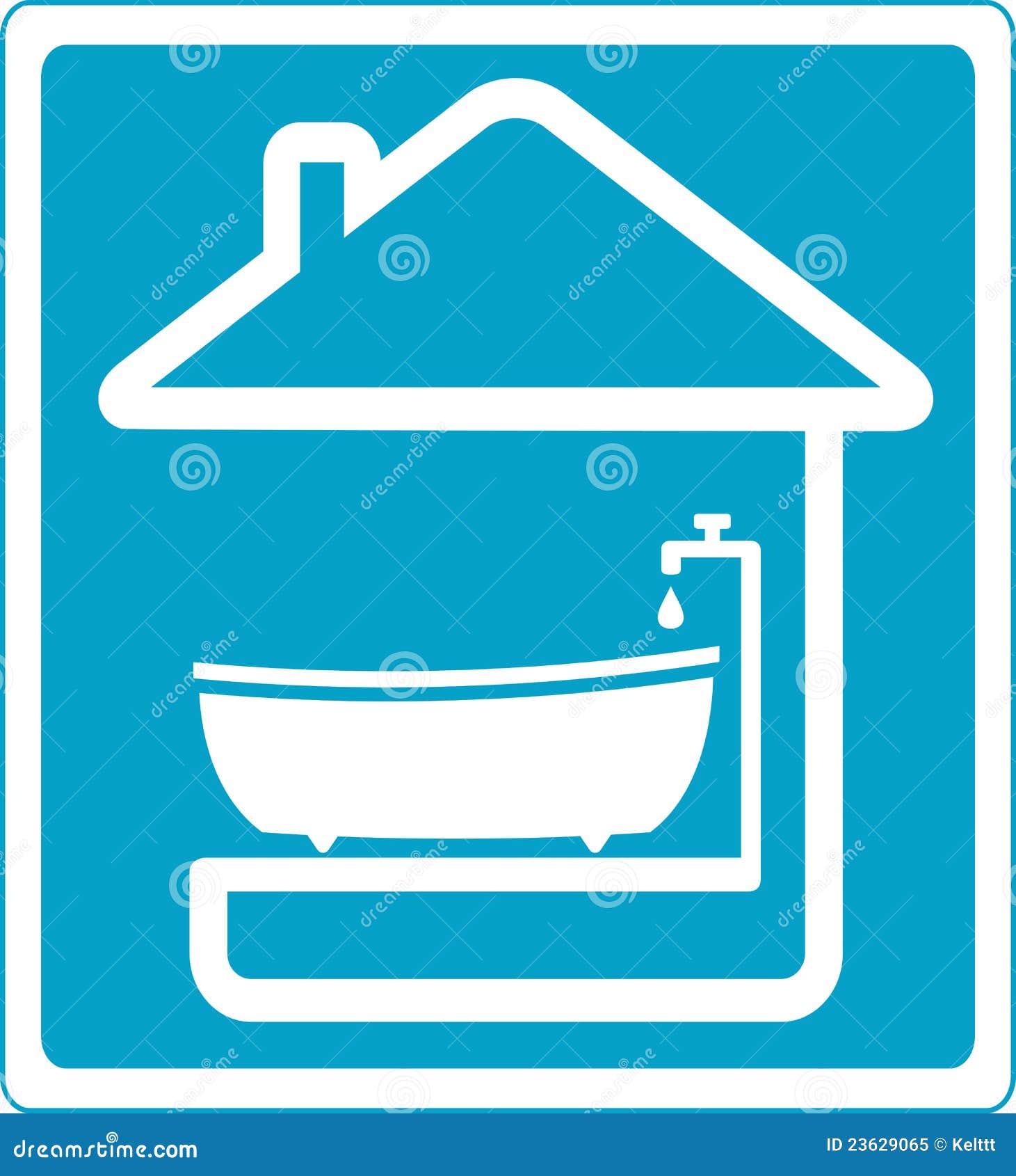 Blue Symbol Bathroom in House Stock Vector - Illustration of health ...