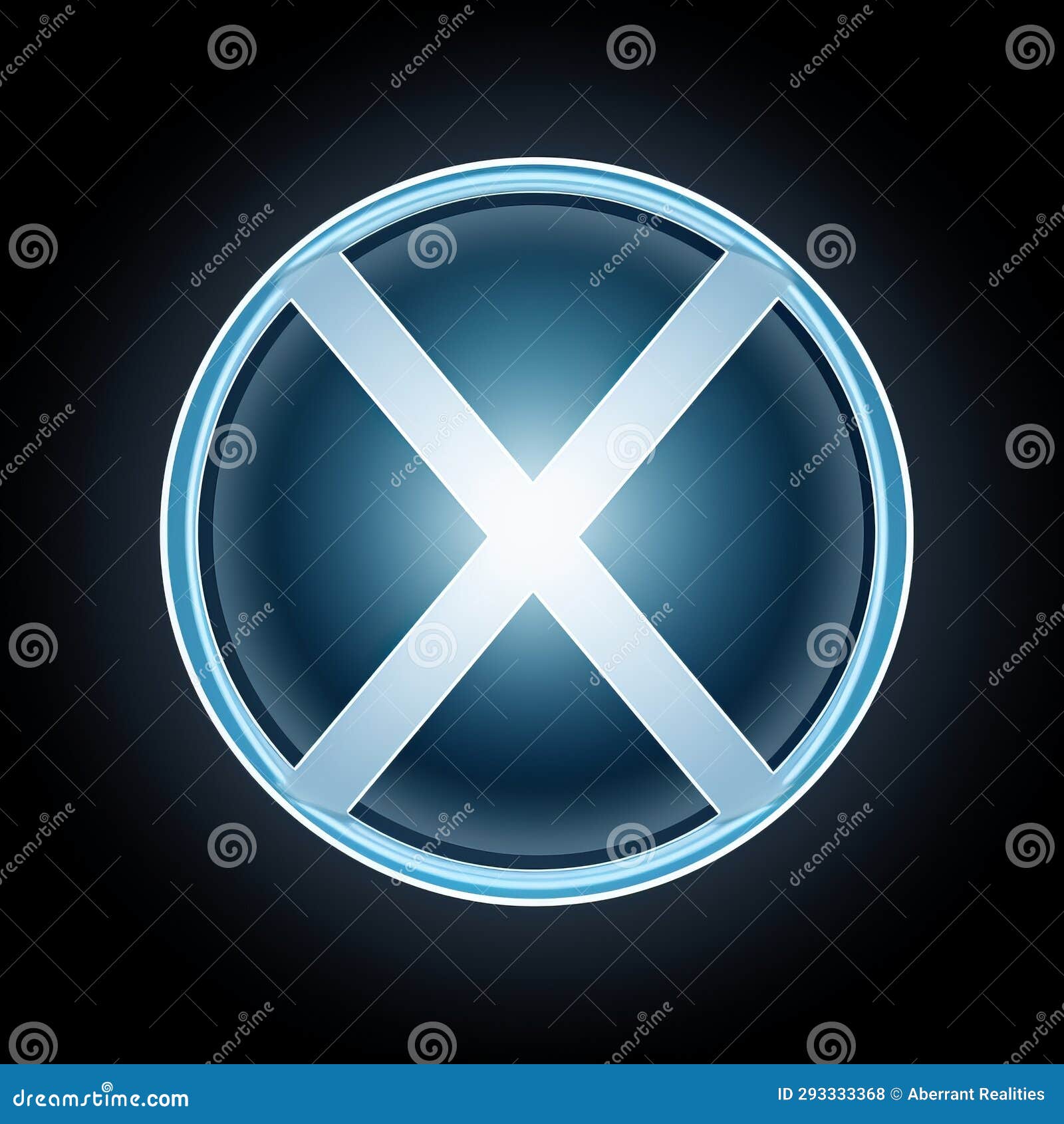 A Blue X Symbol on a Black Background Stock Illustration - Illustration ...