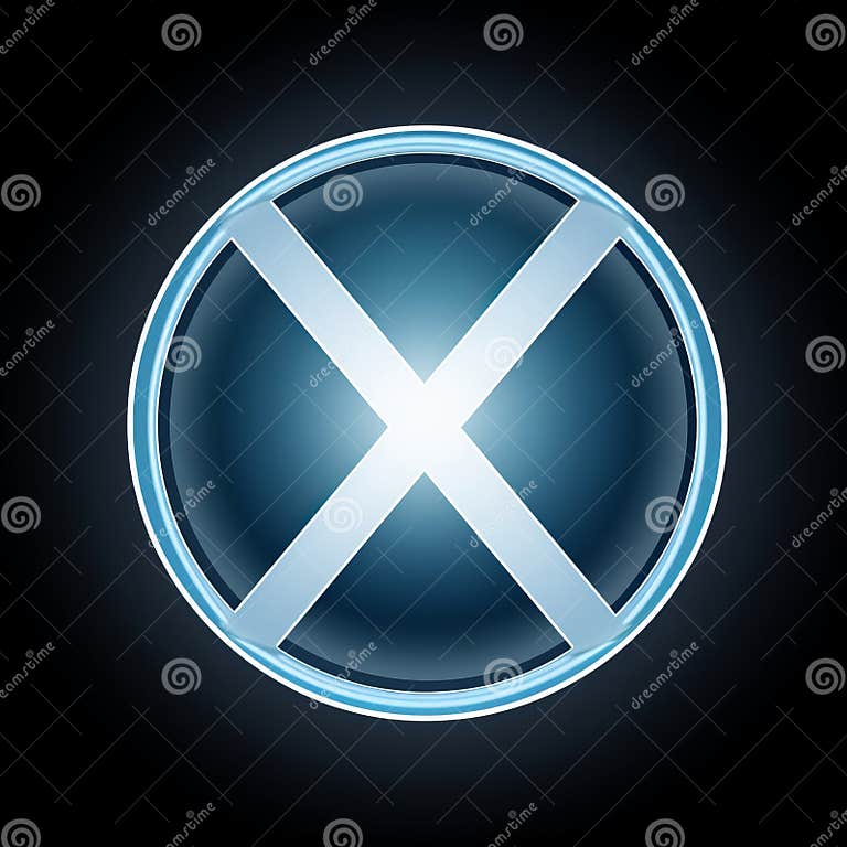 A Blue X Symbol on a Black Background Stock Illustration - Illustration ...