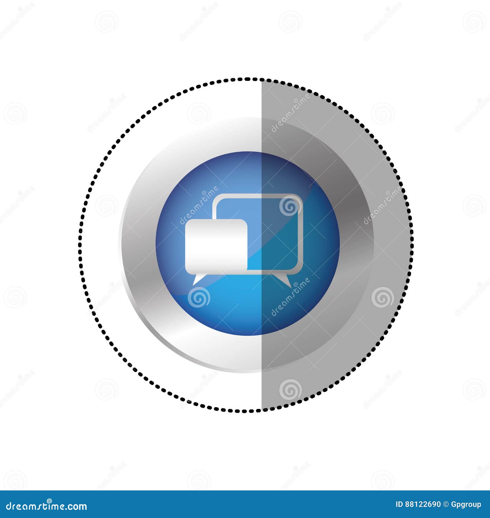 Blue Symbol Chat Bubbles Icon Stock Illustration - Illustration of ...
