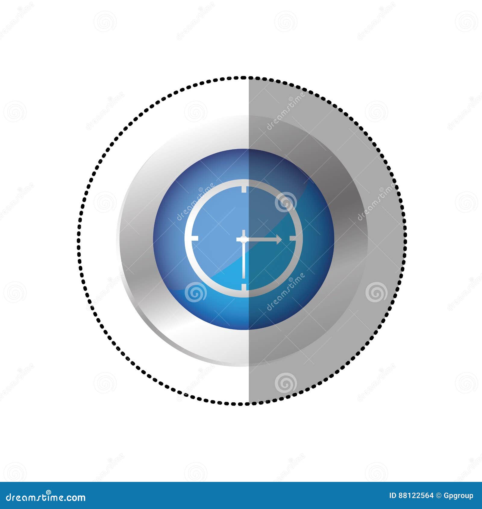 Blue symbol clock icon stock illustration. Illustration of measurement ...