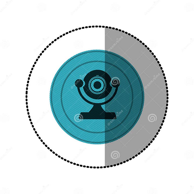 Blue Symbol Computer Camera Icon Stock Illustration - Illustration of ...